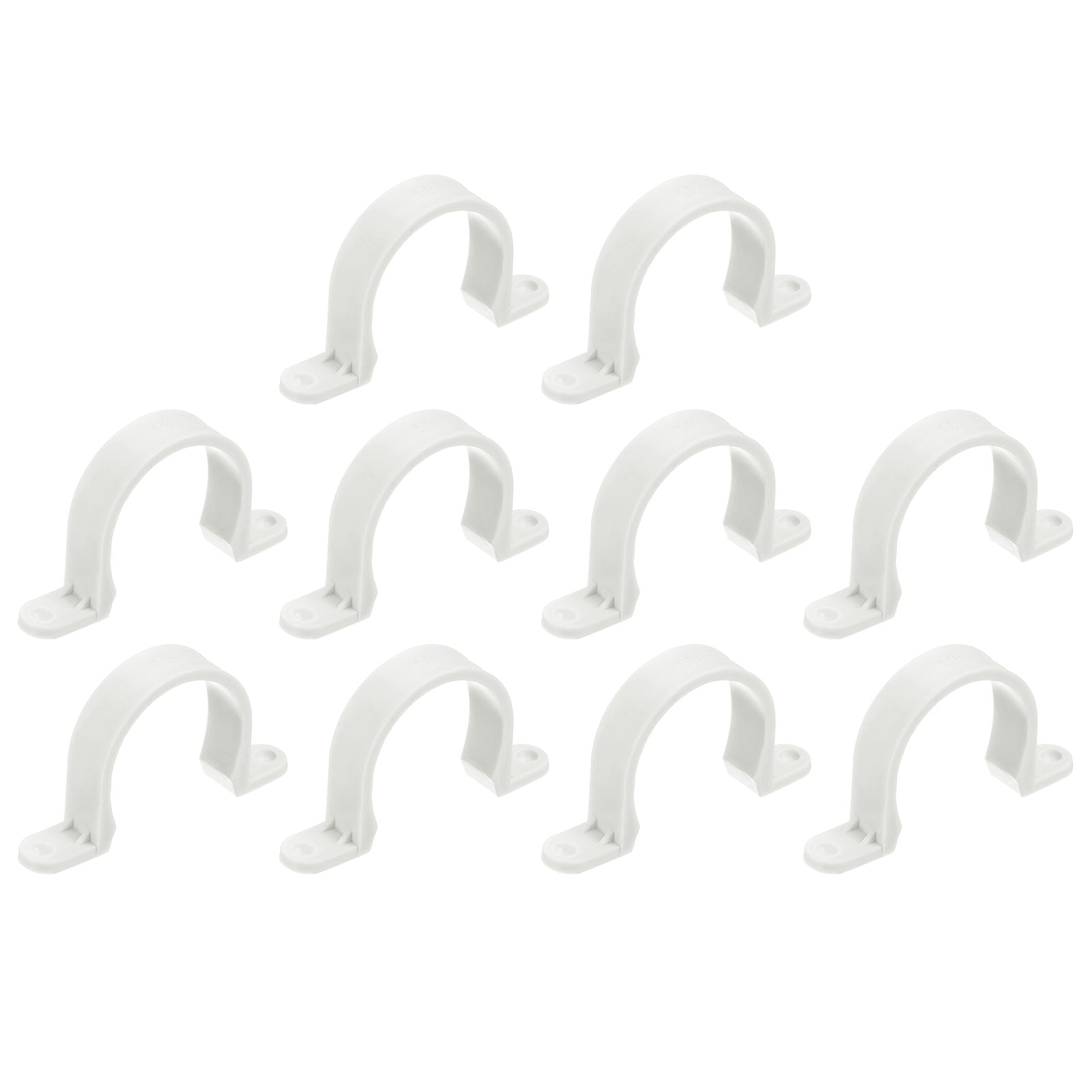 Uxcell 10Pcs PVC Pipe Straps, 50mm Plastic Conduit Strap, Two Hole PVC ...