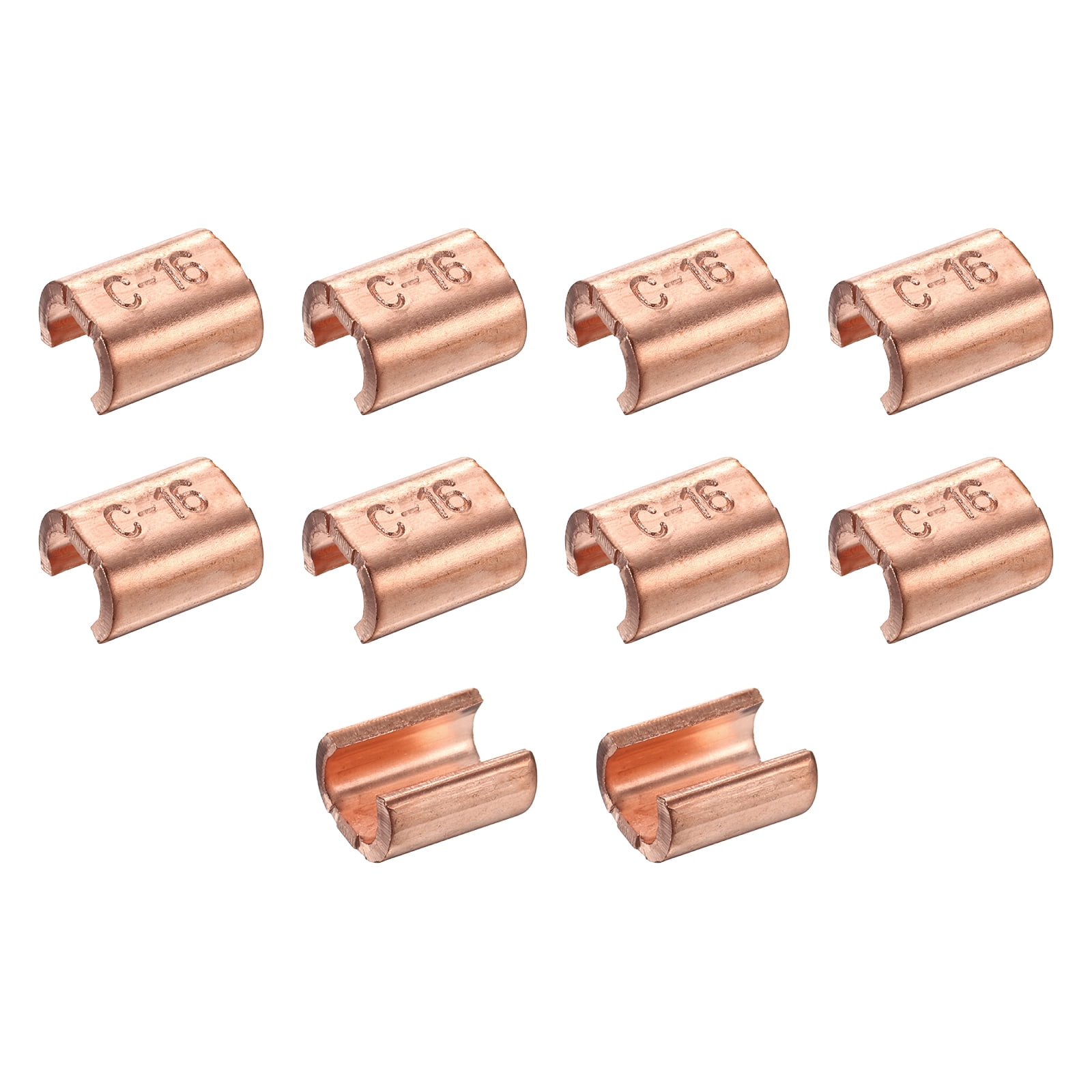 Uxcell 10Pcs Pack Copper C Tap, C-16 C Shape Grounding Connector for 11 ...