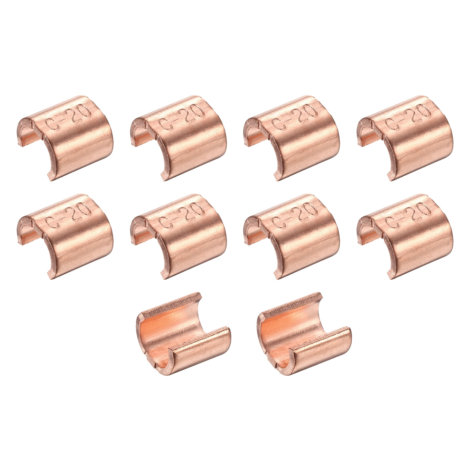 Uxcell 10Pcs Pack Copper C Tap, C-20 C Shape Grounding Connector for 14 ...