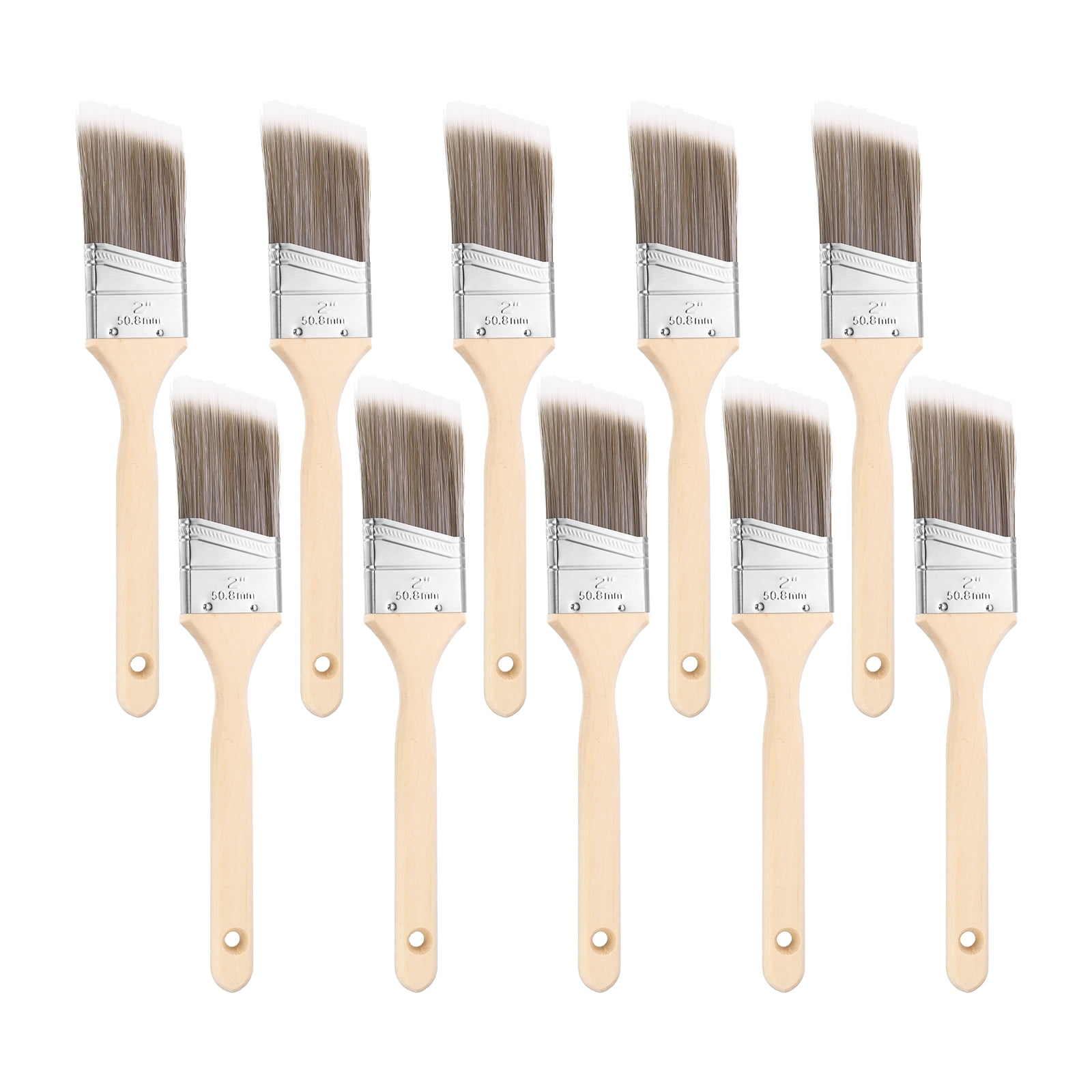 Uxcell 10Pcs Paint Brushes 2" Angle Paint and Chip Brushes for DIY ...