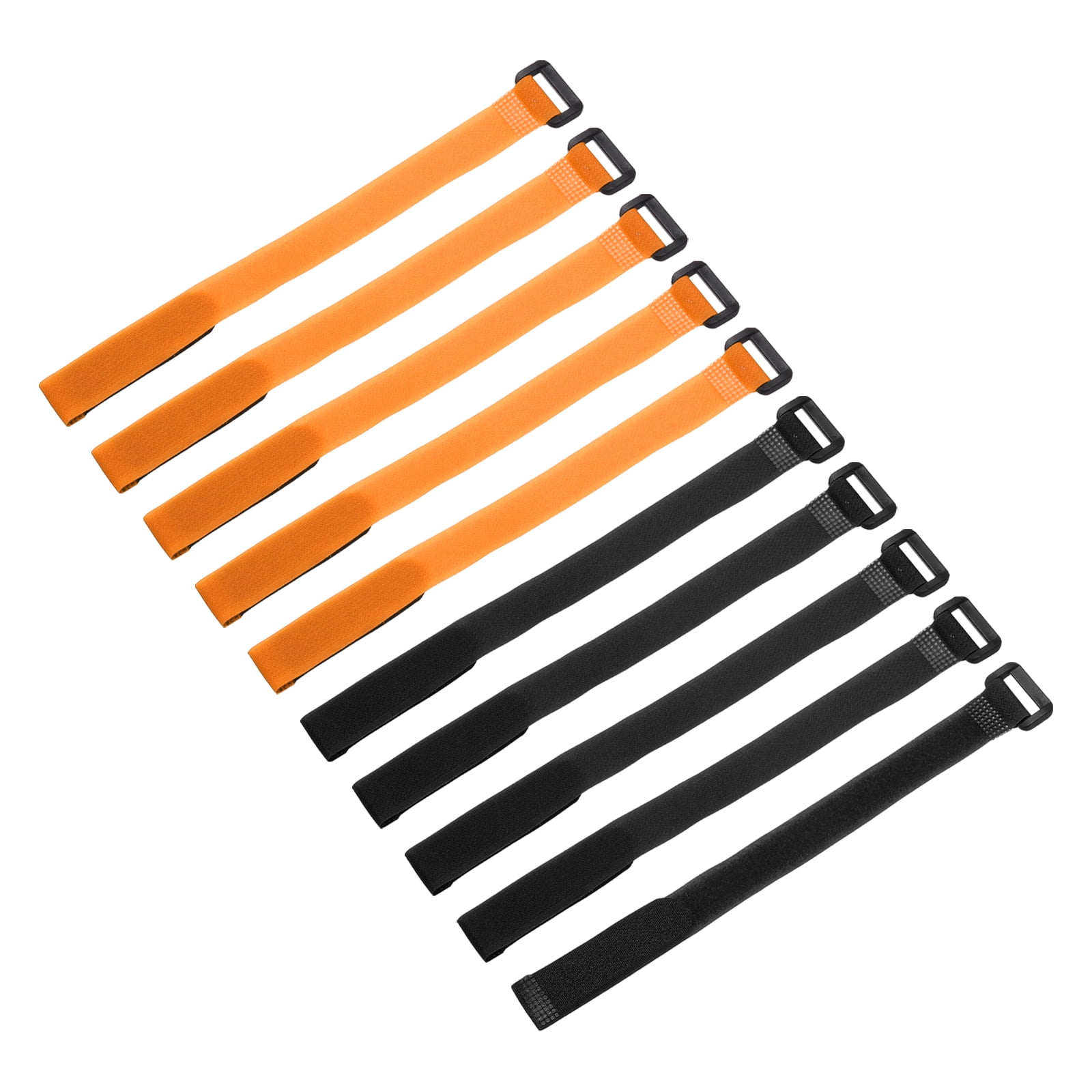 Uxcell 10Pcs Reusable Battery Tie Down Straps,0.8x12" Black/Orange ...
