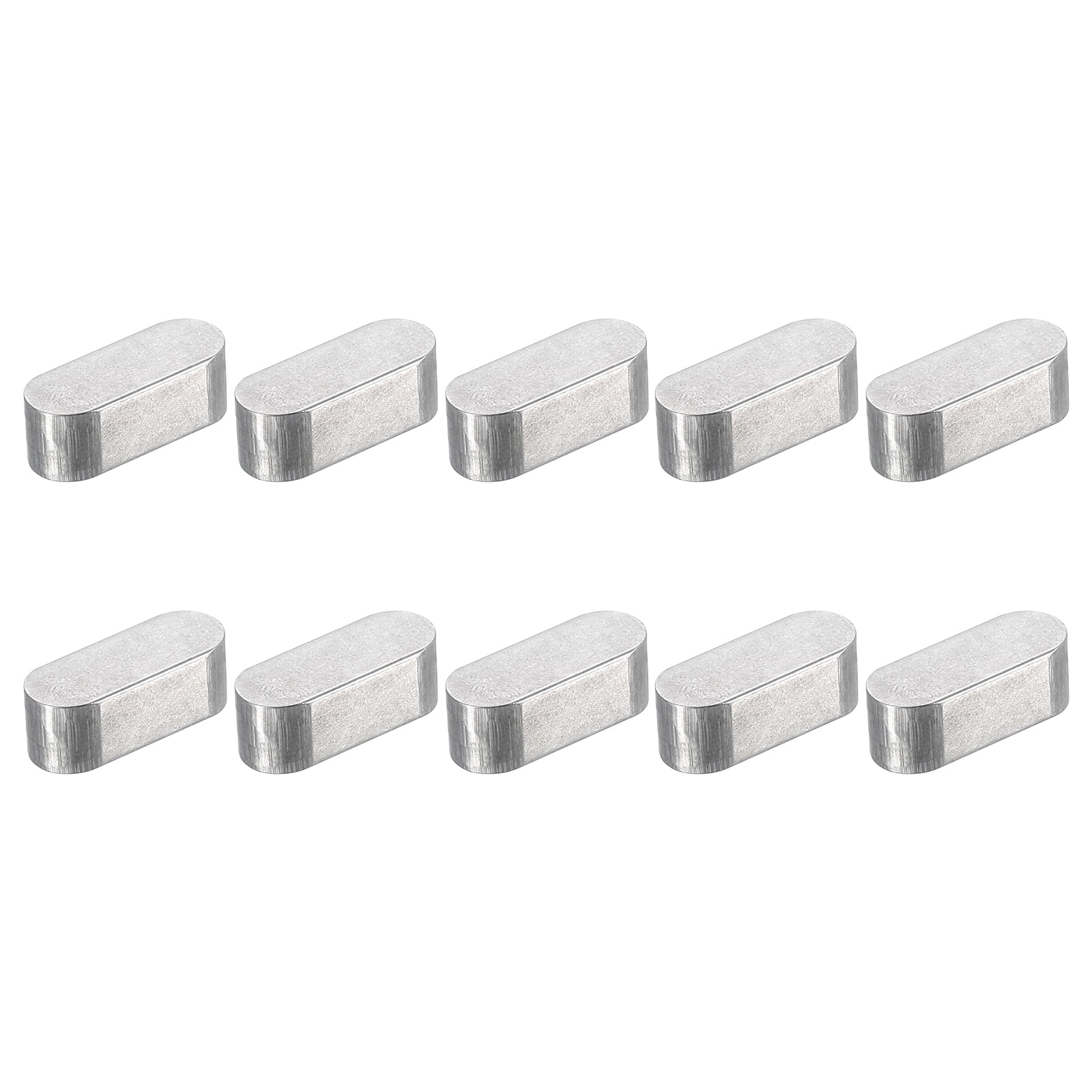 Uxcell 10Pcs Round Ended Feather Key, 8x7x20mm Stainless Steel ...