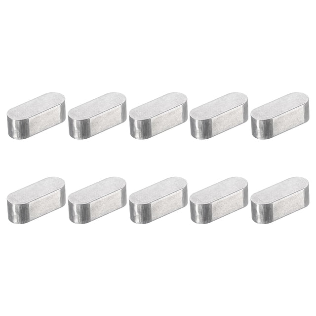 Uxcell 10Pcs Round Ended Feather Key, 8x7x20mm Stainless Steel ...