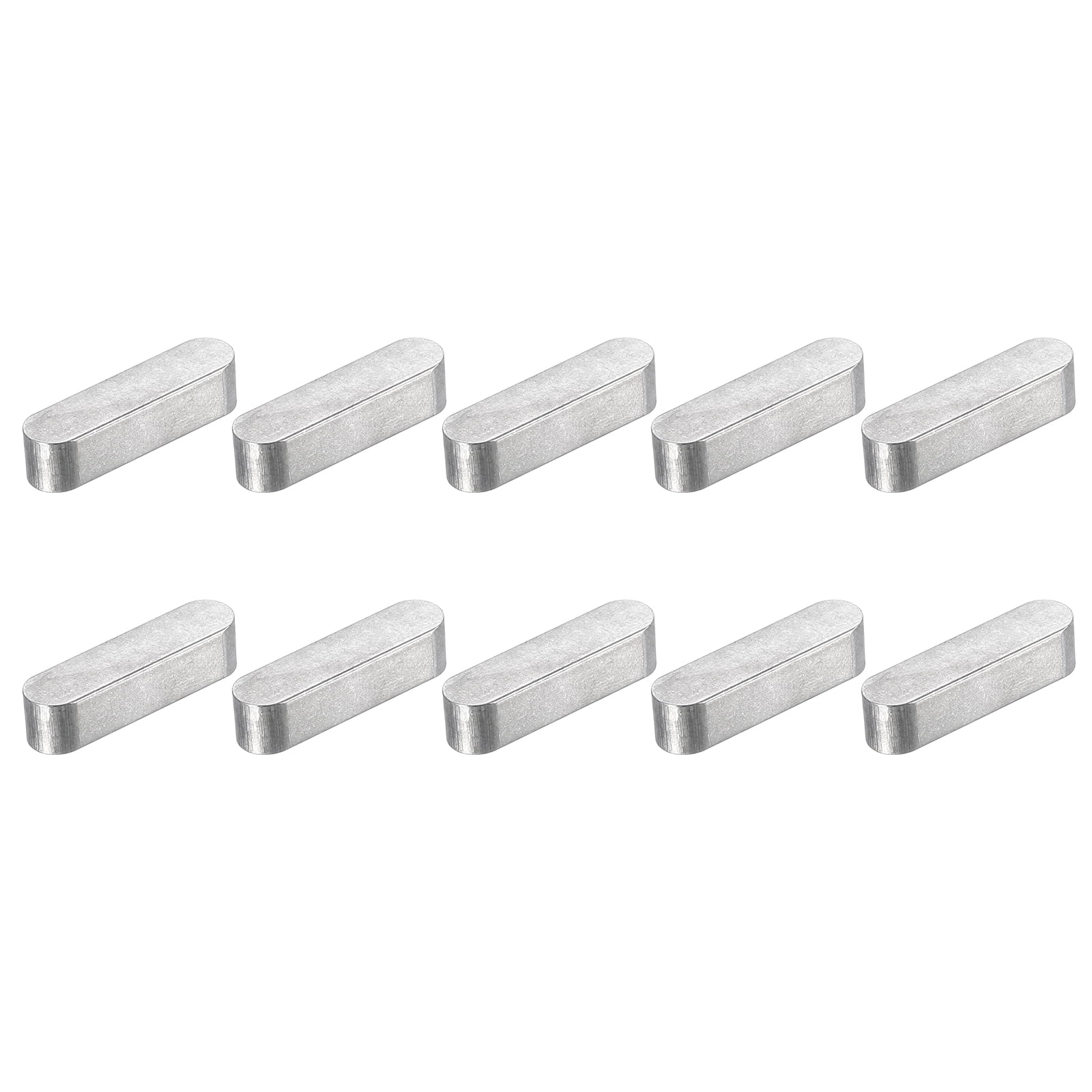 Uxcell 10Pcs Round Ended Feather Key, 8x7x30mm Stainless Steel ...