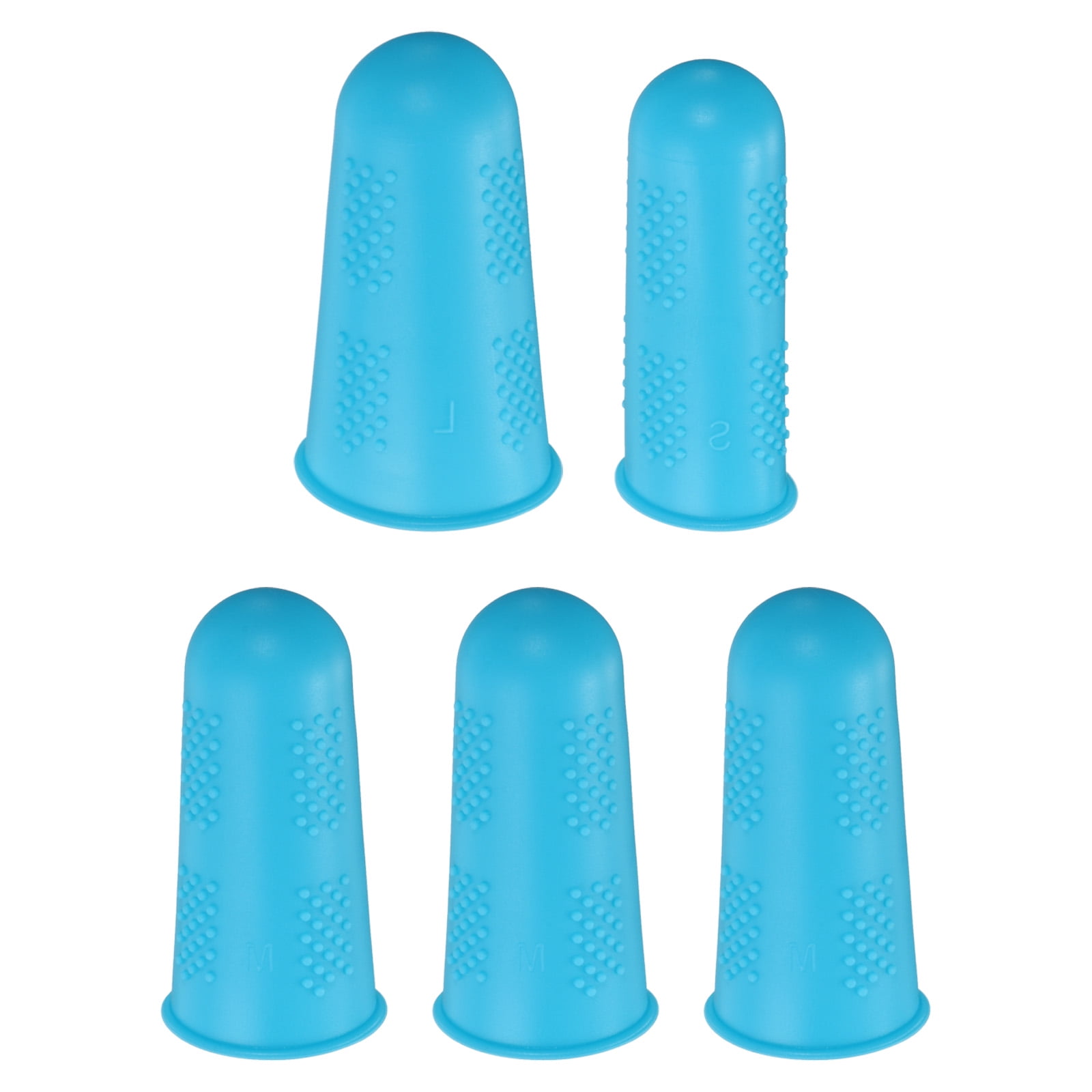 Uxcell 10Pcs Rubber Fingers Tips Finger Protectors Silicone Thimble 3 ...