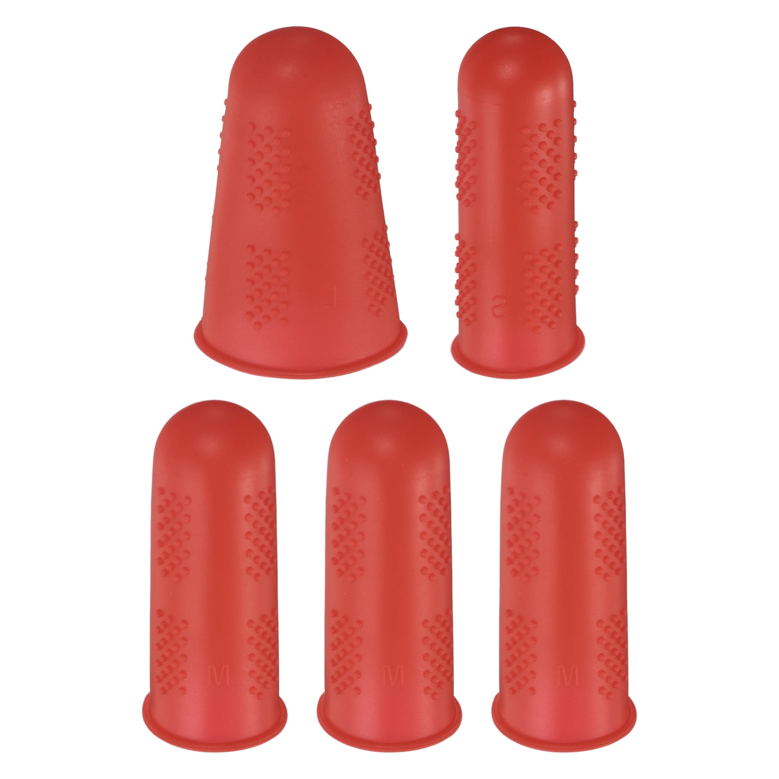 Uxcell 10Pcs Rubber Fingers Tips Finger Protectors Silicone Thimble 3 ...
