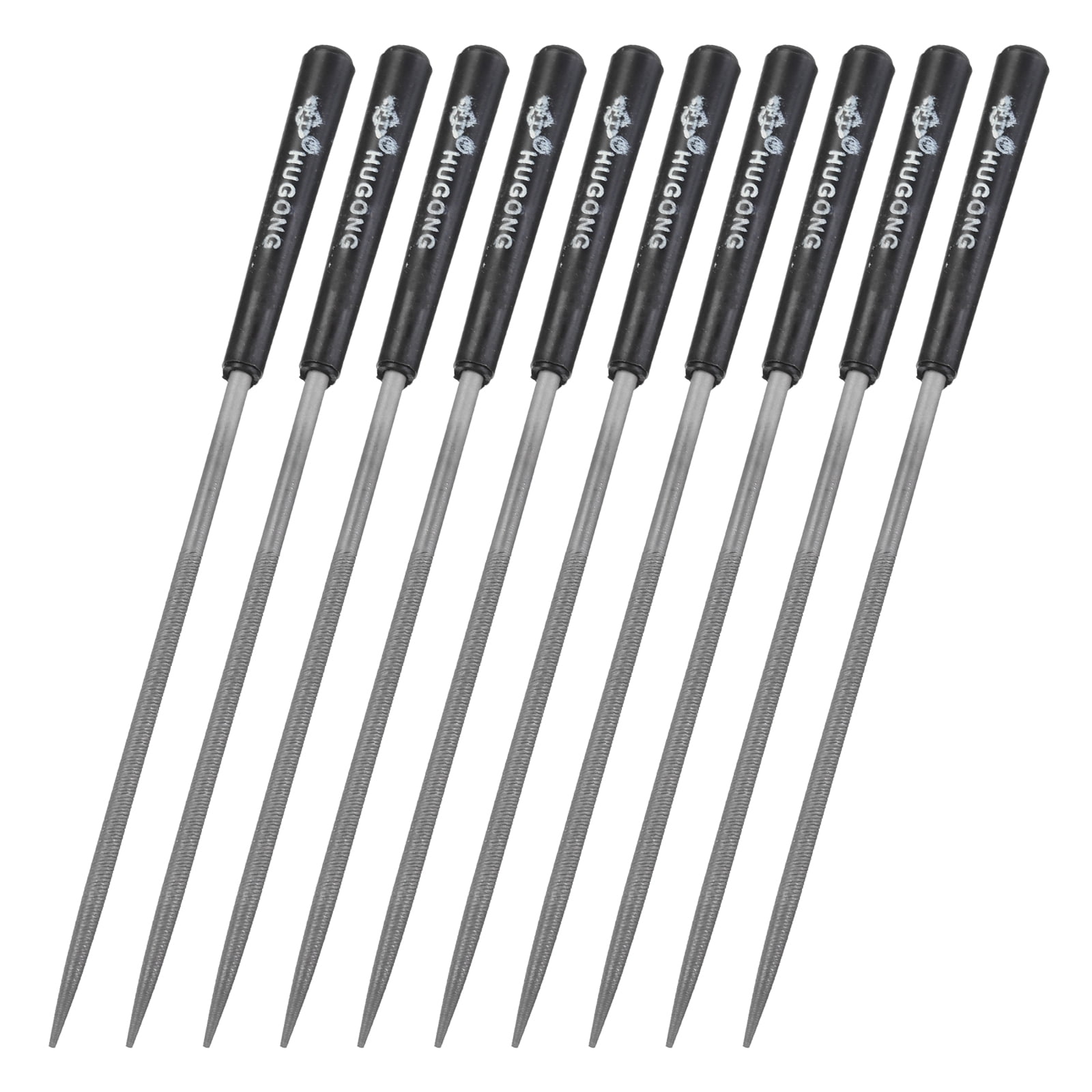Uxcell 10Pcs Second Cut Steel Round Needle File W Plastic Handle, 3mm x ...