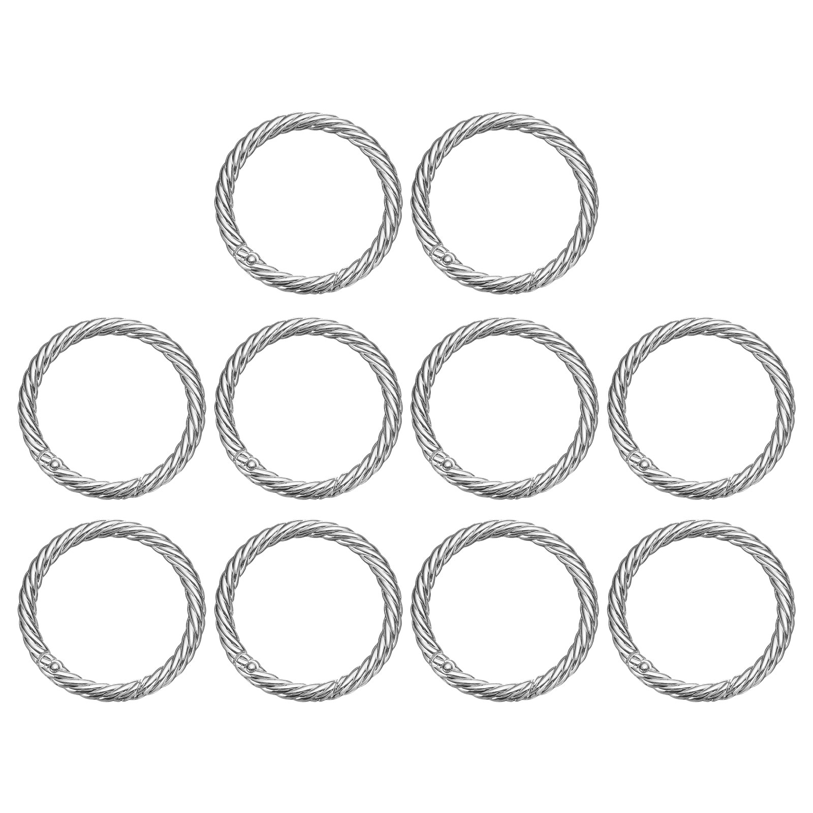 Uxcell 10Pcs Spring O Rings 1 1/2" Round Trigger Metal Snap Hook Key ...