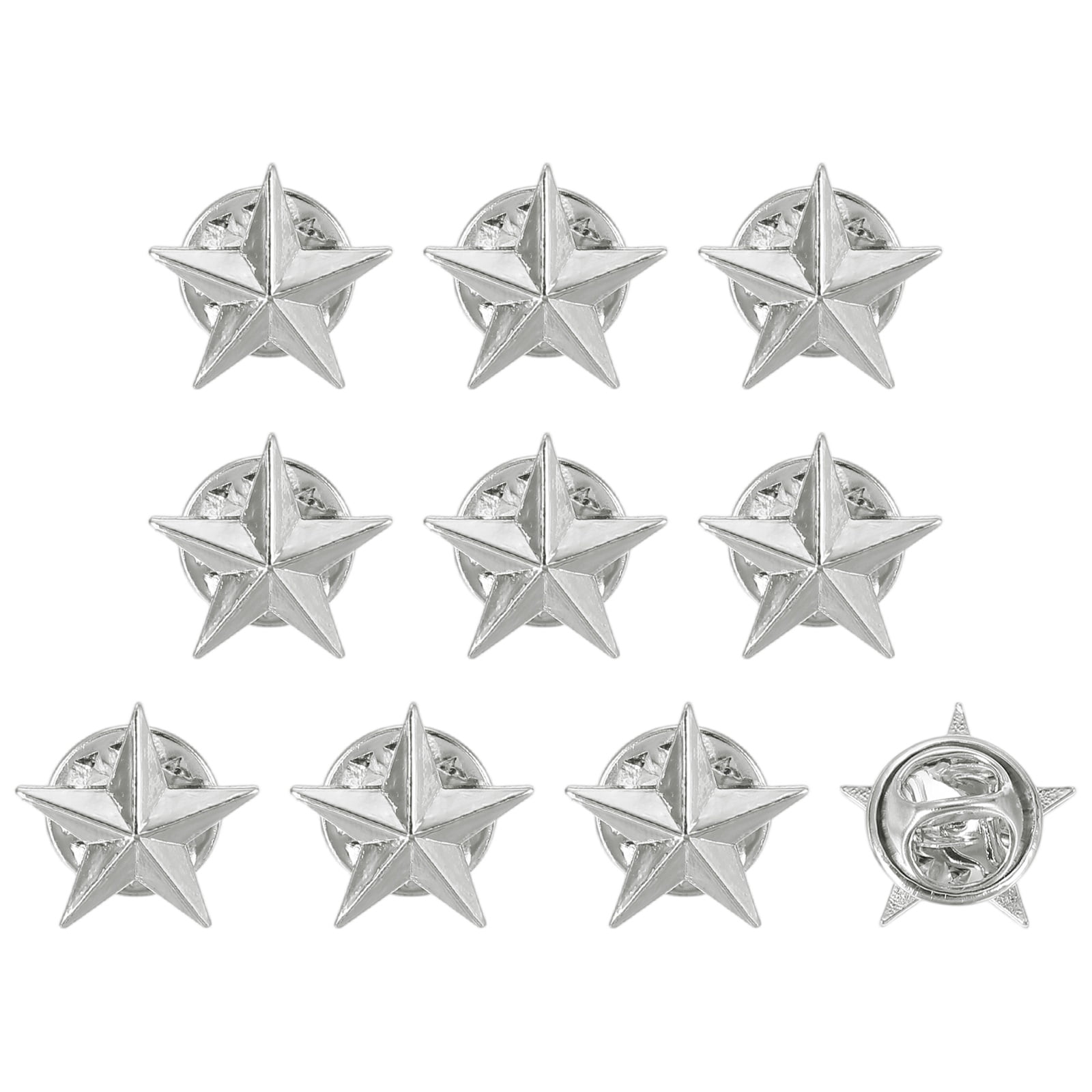 Uxcell 10Pcs Star Lapel Pins, 0.6" Award Pins Star Badge for Men Women ...