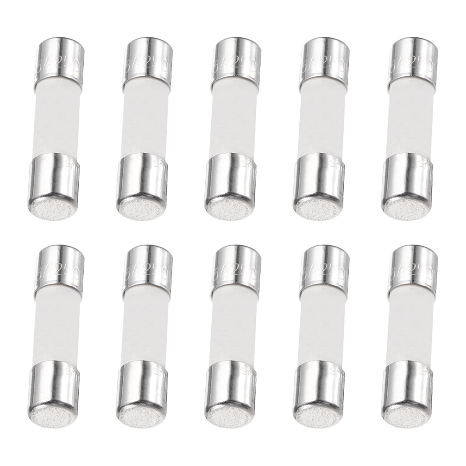 Uxcell 10Pcs 5x20mm Ceramic Fuse 250V Miniature Fuses for LCD TV T2.5A ...