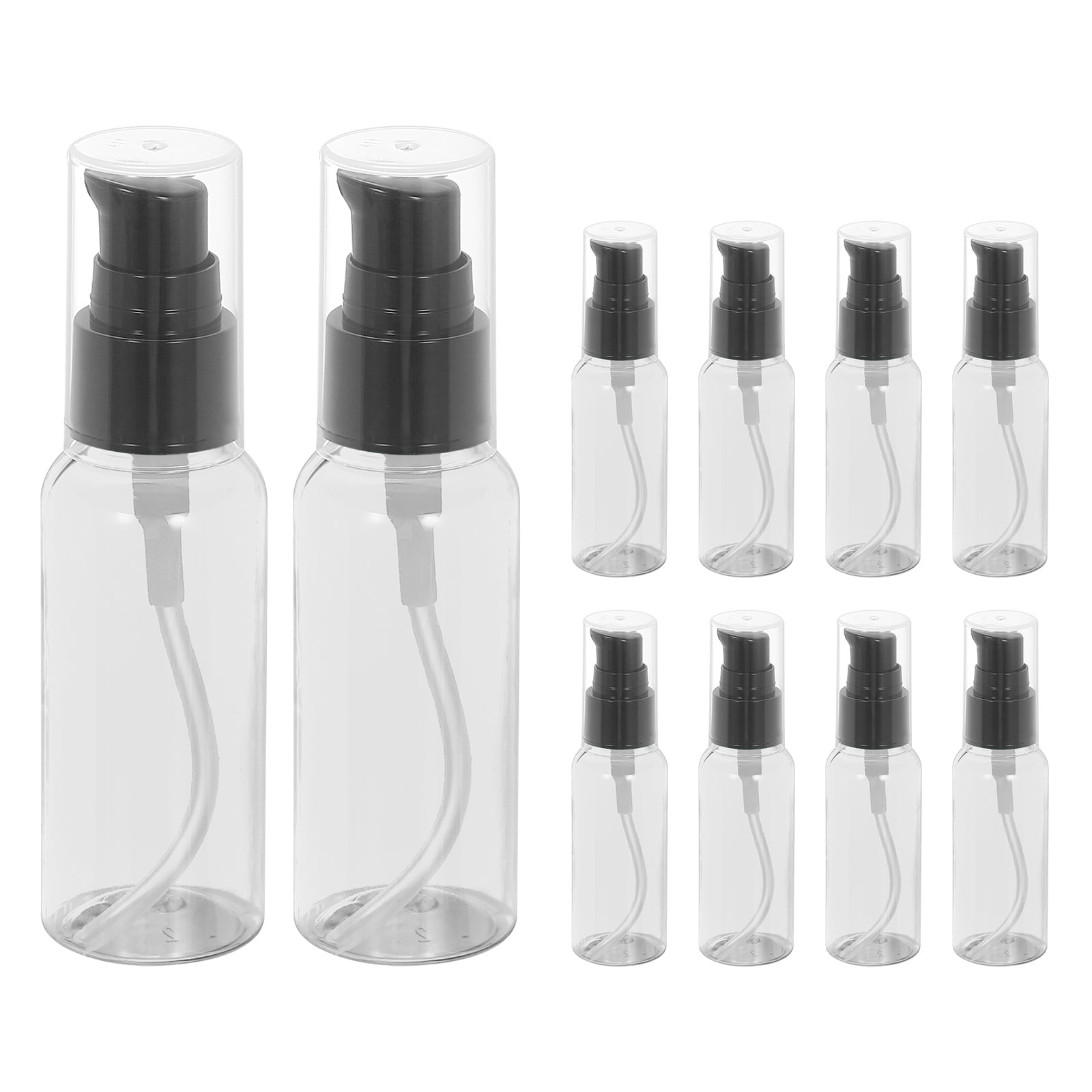 Uxcell 10Pcs Travel Pump Bottles, Empty Pump Bottle Dispenser, 1.7oz ...