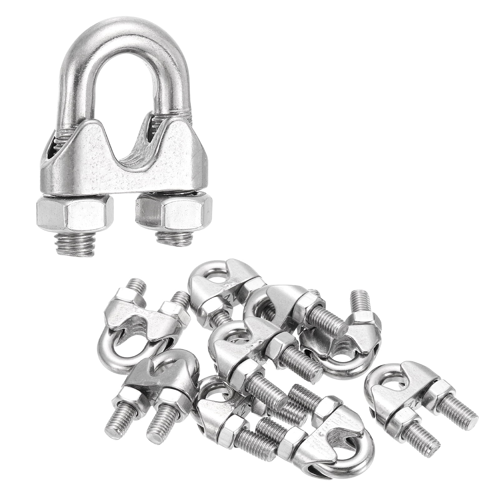 Uxcell 10Pcs Wire Rope Cable Clip Clamps 1/2 Inch M12 Small 304 ...