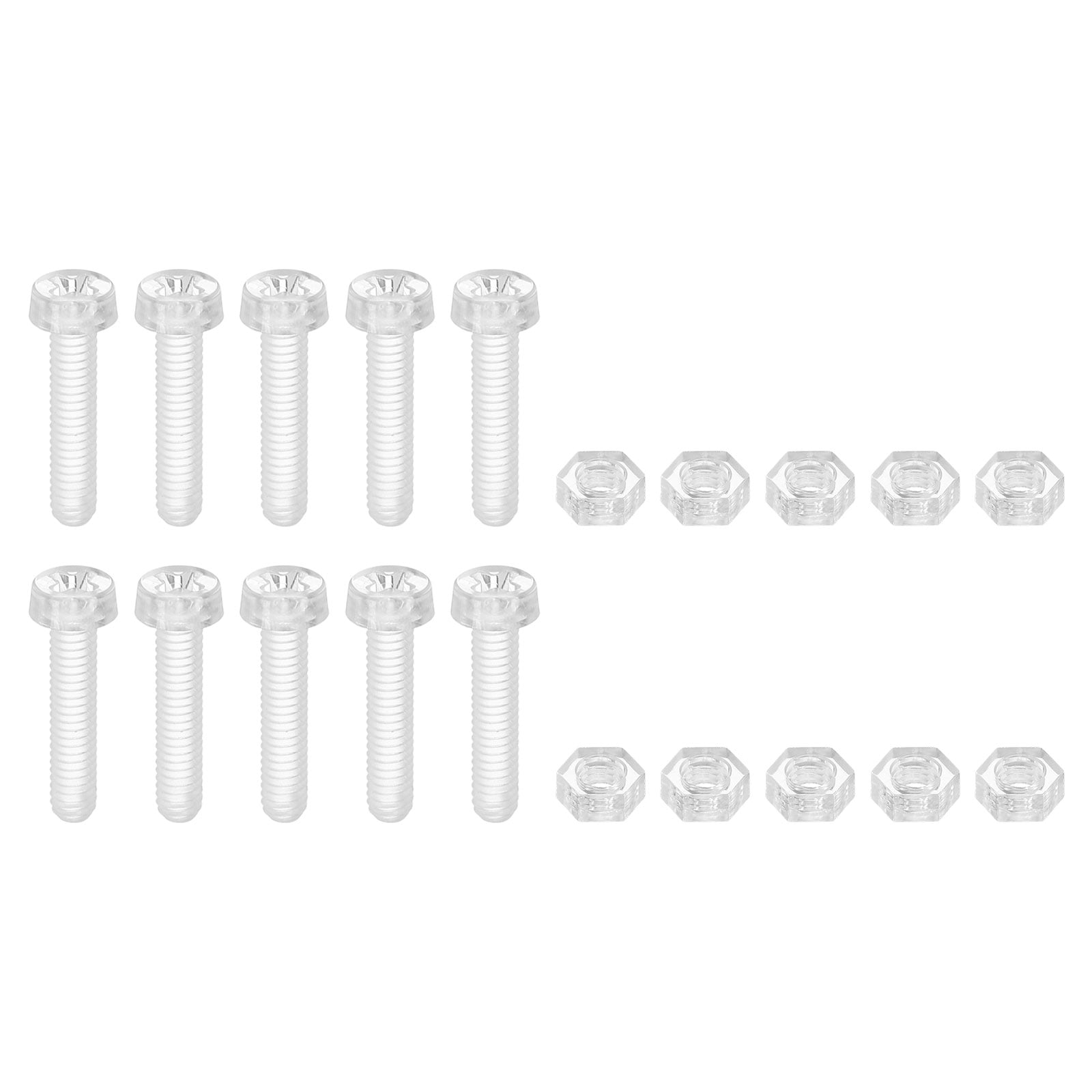 Uxcell 10Set Clear Acrylic Screws Kit, M4 x 18mm Round Head Phillips ...