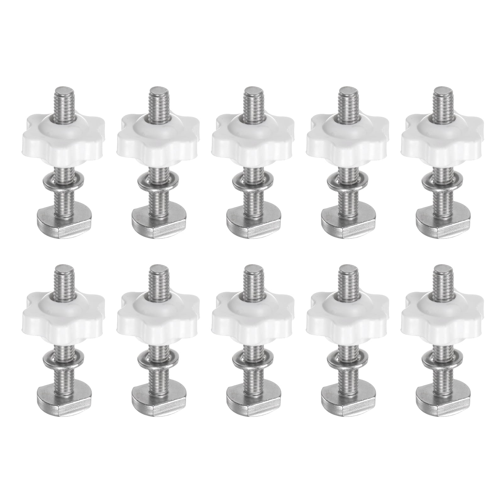Uxcell 10Set T Track Bolts Knob Kit M6 x 40mm Threaded Bolts M6 x 25mm ...