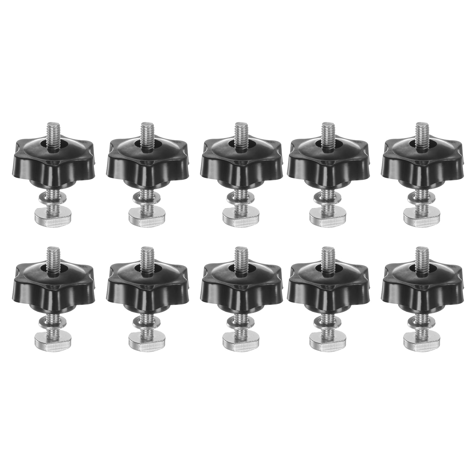 Uxcell 10Set T Track Bolts Knob Kit M6 x 40mm Threaded Bolts M6 x 38mm ...