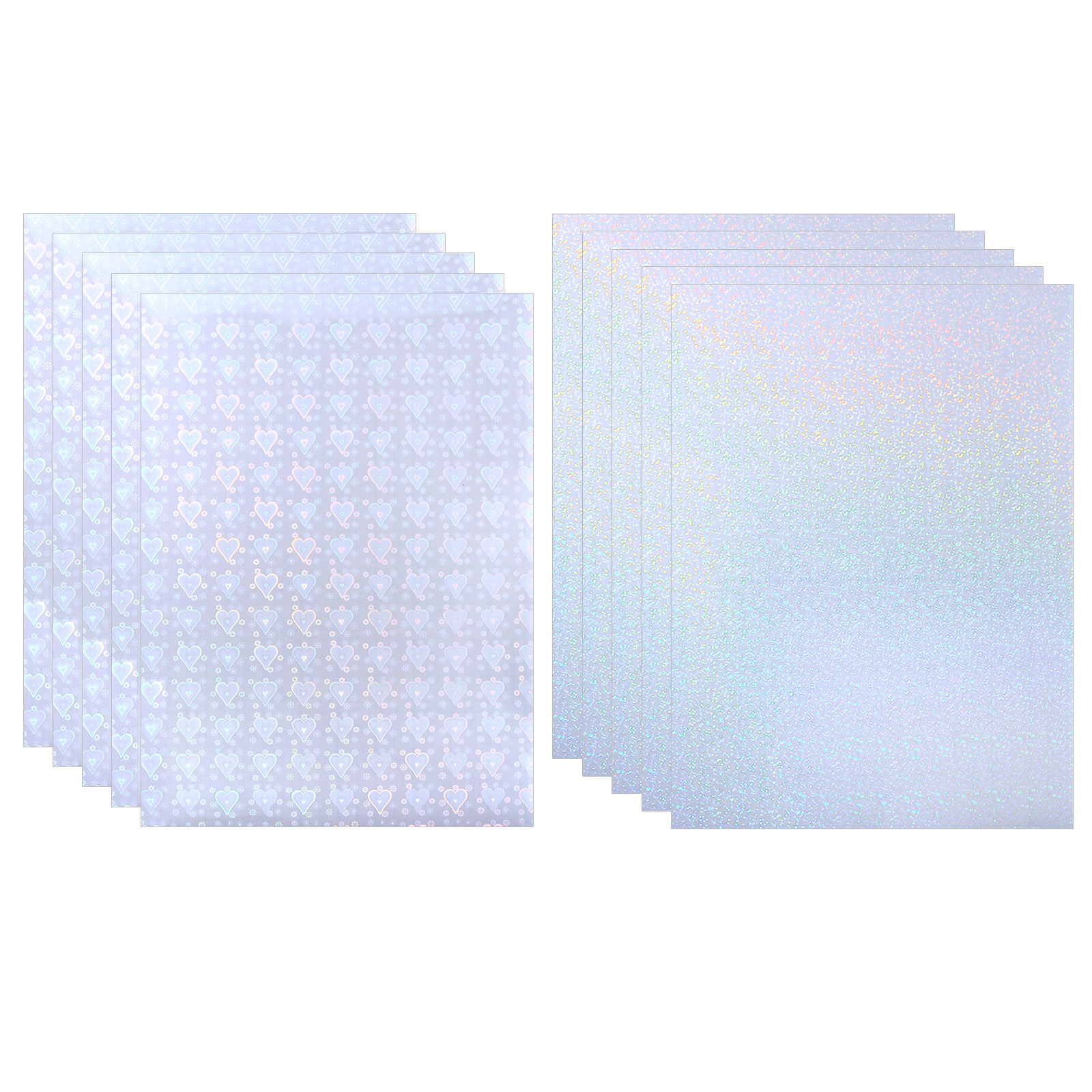 Uxcell 10Sheets A4 Self-adhesive Holographic Sticker Paper, Heart ...