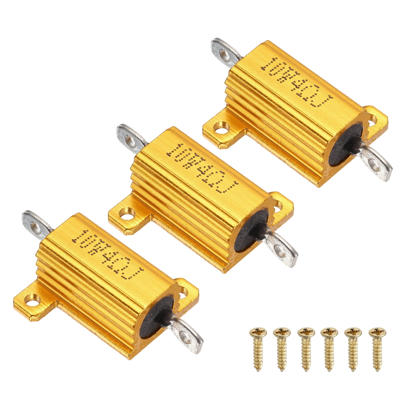 Uxcell 10W 4 ohm Aluminum Shell Resistor with Screws, 3 Pack Aluminum ...