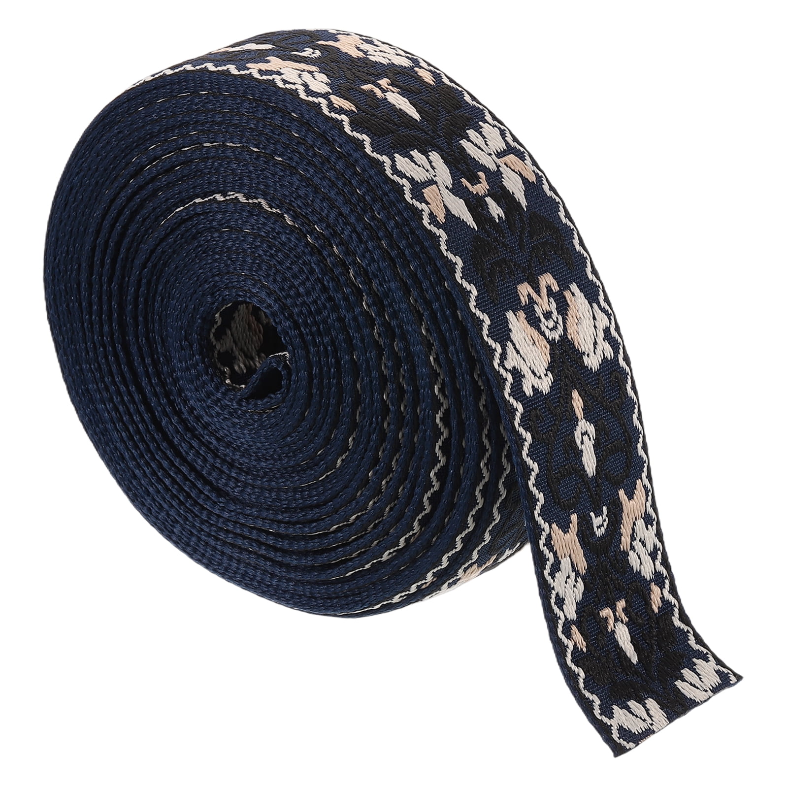 Uxcell 10Yards Cotton Webbing Strap, 50mm Flower Purse Bag Straps, Blue ...