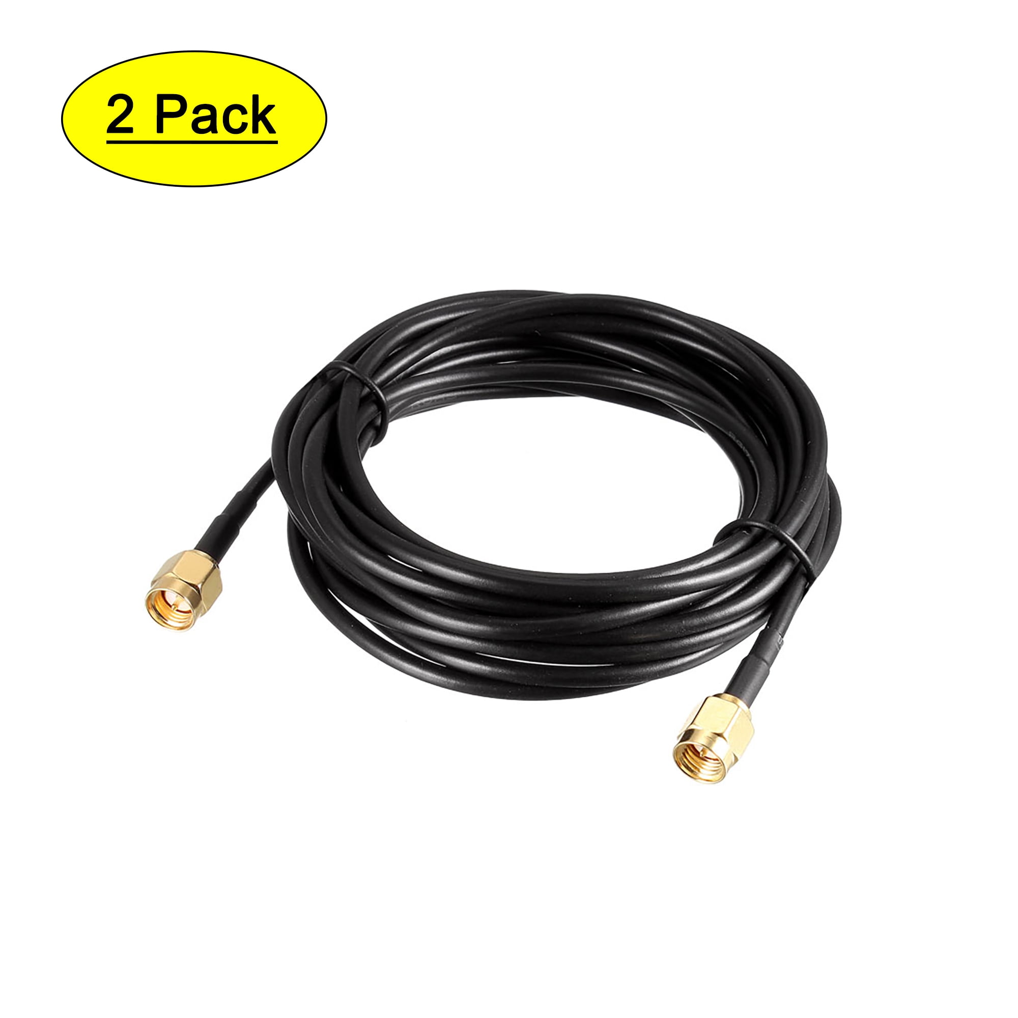 Uxcell 10ft RG174 50Ohm SMA Male to SMA Male Coaxial Cable Plastic ...