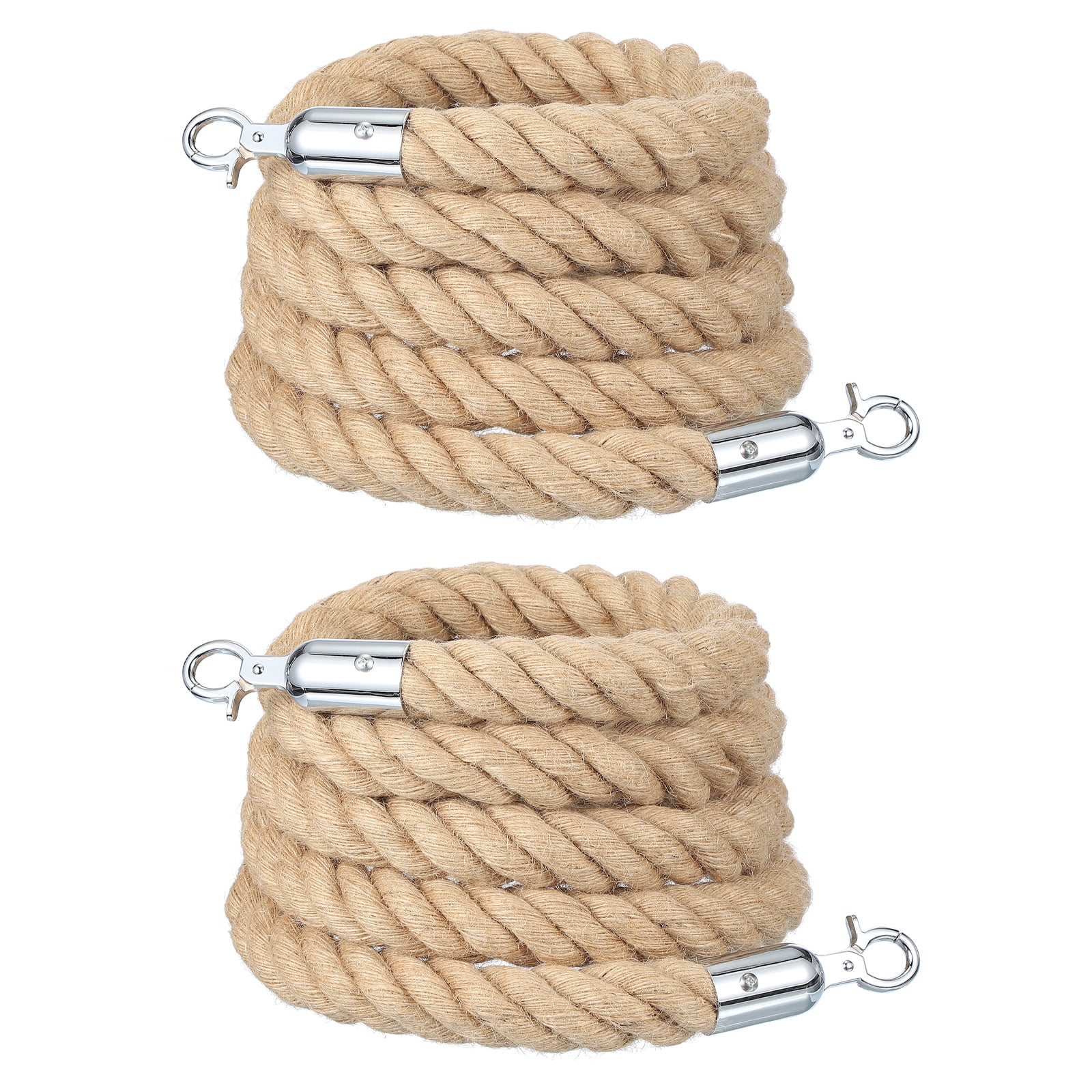 Uxcell 10ft x 1.3 Inch Braided Jute Stanchion with Snap Hooks Crowd ...