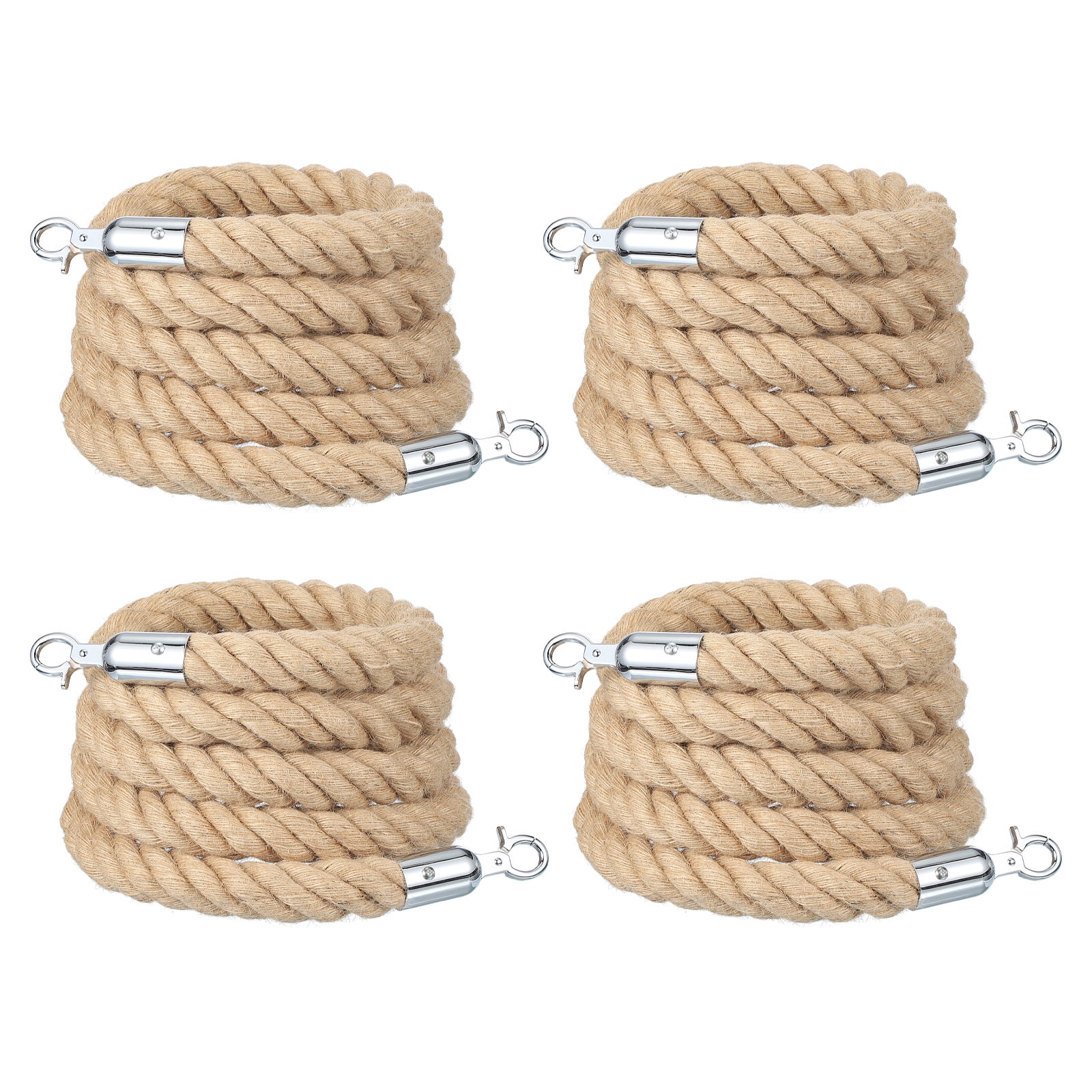 Uxcell 10ft x 1.3 Inch Braided Jute Stanchion with Snap Hooks Crowd ...