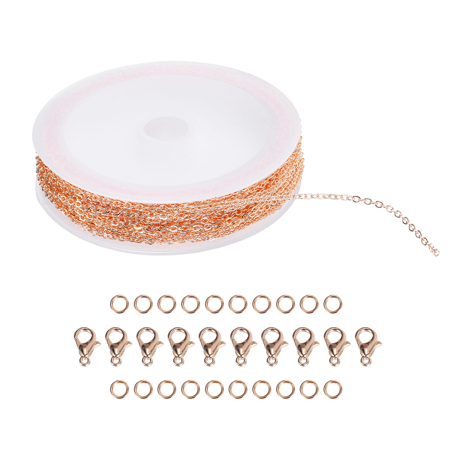 Uxcell 10m/32.8ft Chain Extenders, 3 Set 3x2mm Chain with 10 Jump Ring ...