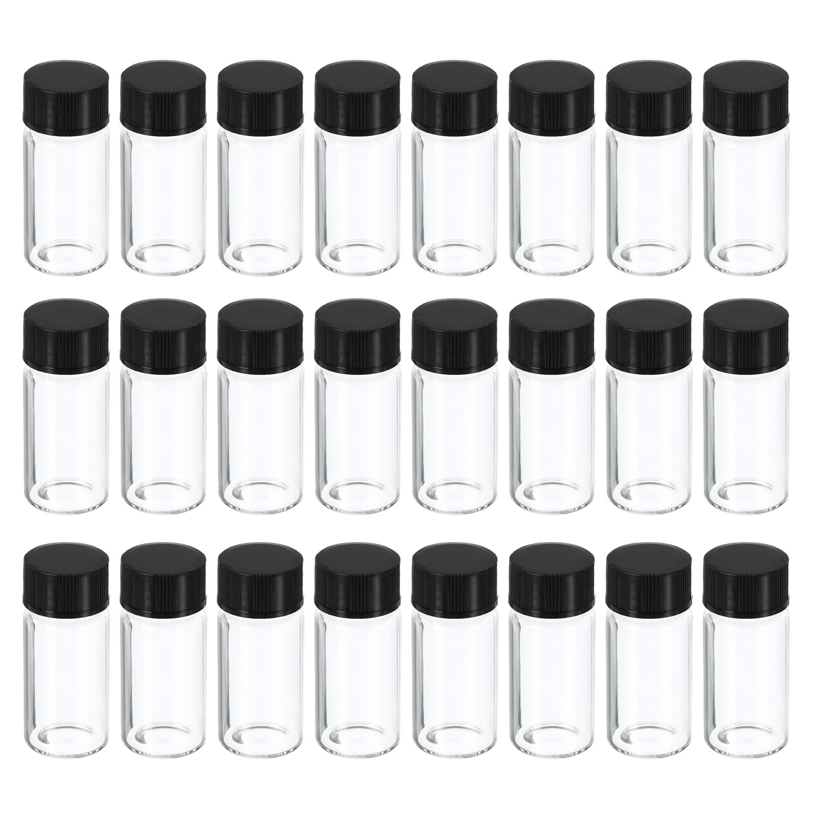 Uxcell 10mL Glass Vials with Screw Caps Liquid Sample Vial Storage ...