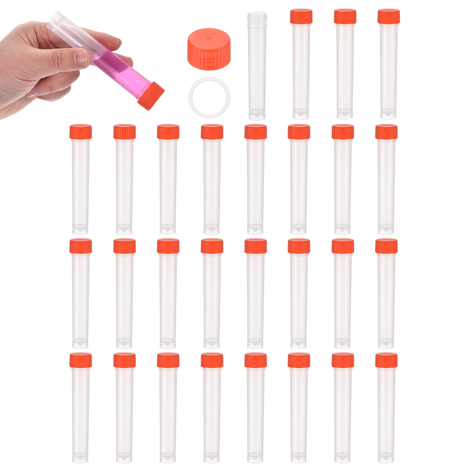 Uxcell 10mL Plastic Cryogenic Vial, 28Pcs Cryogenic Storage Tube Lab ...