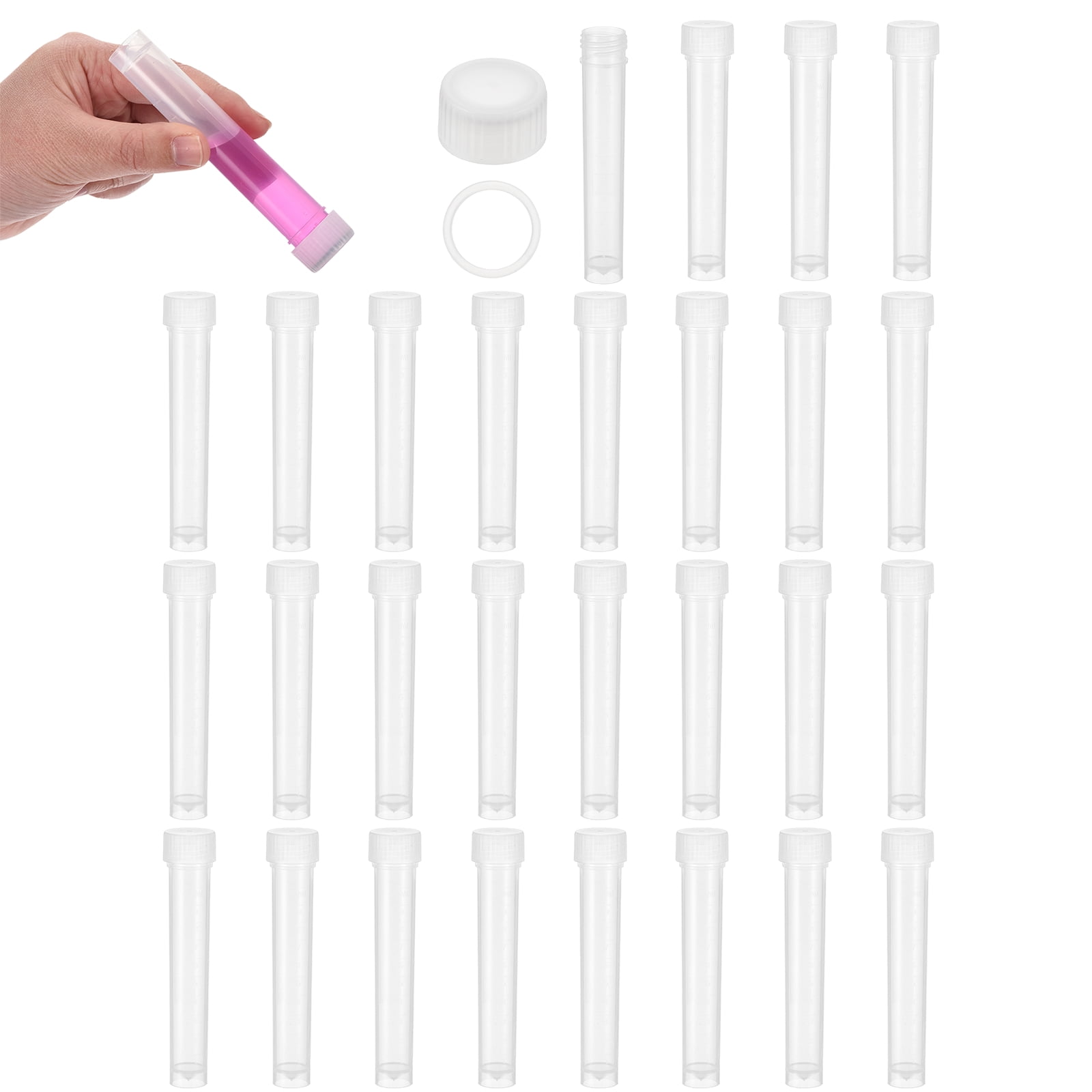 Uxcell 10mL Plastic Cryogenic Vial, 28Pcs Cryogenic Storage Tube Lab ...