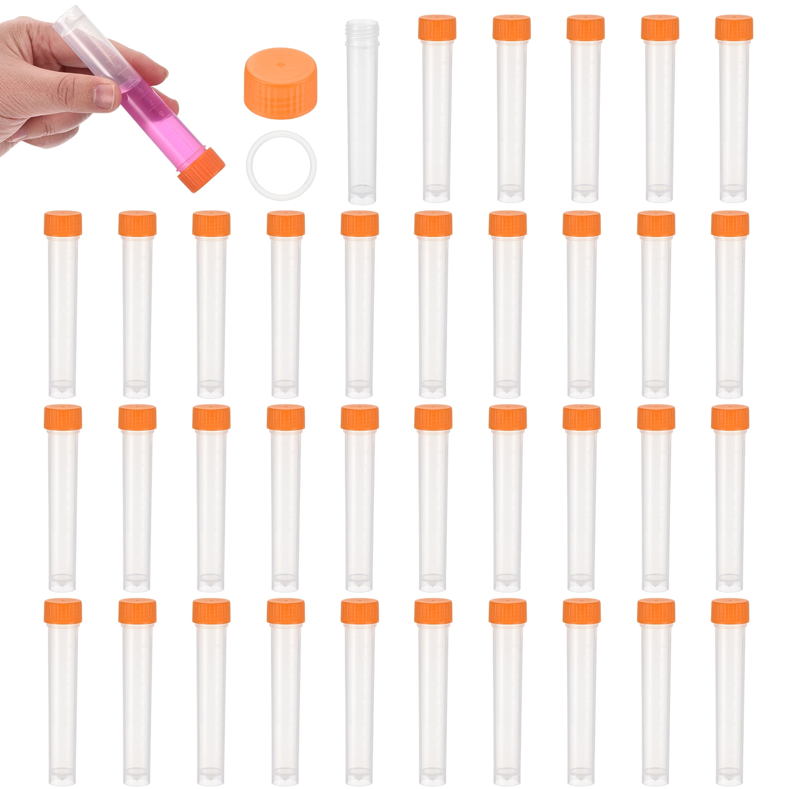 Uxcell 10mL Plastic Cryogenic Vial, 64Pcs Cryogenic Storage Tube Lab ...