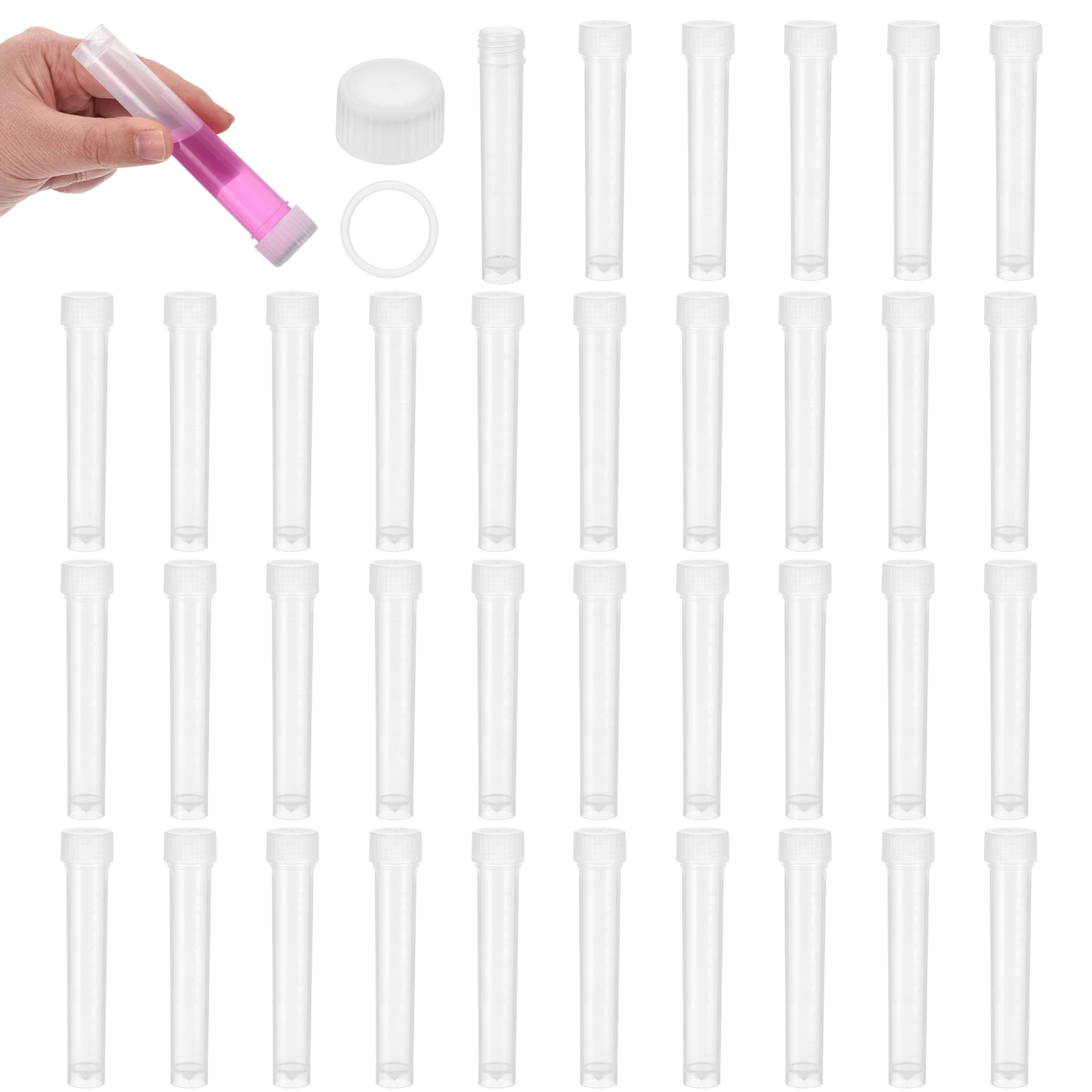 Uxcell 10mL Plastic Cryogenic Vial, 64Pcs Cryogenic Storage Tube Lab ...