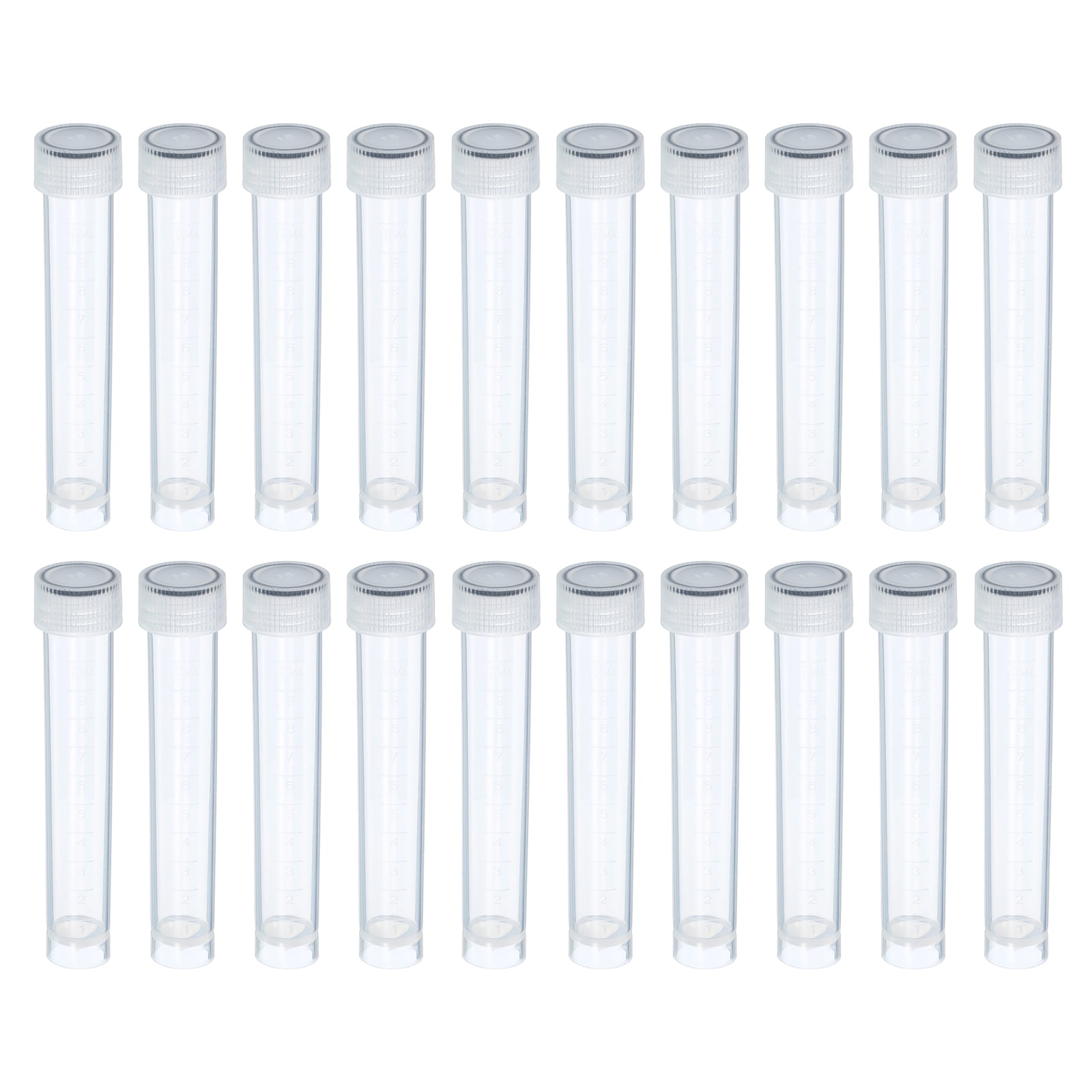 Uxcell 10mL Plastic Test Tubes Frozen Container Storage Clear Screw Cap ...