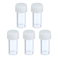Uxcell 15mL Reagent Glass Storage Bottle Round Plastic Screw Cap Lab ...