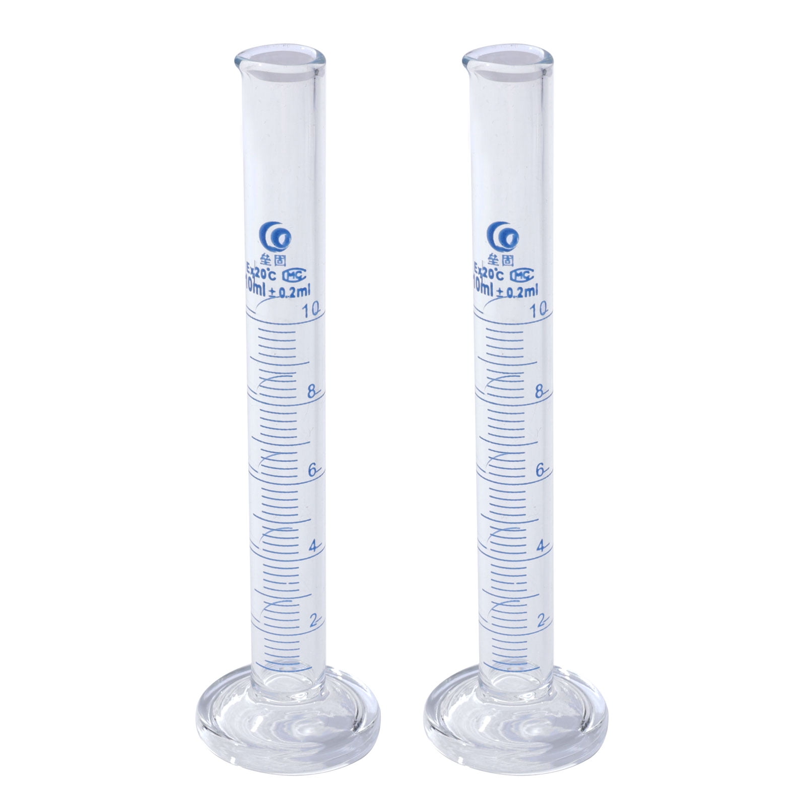 Uxcell 10ml 3.3 Borosilicate Glass Graduated Cylinder, 2Pcs Round Base ...