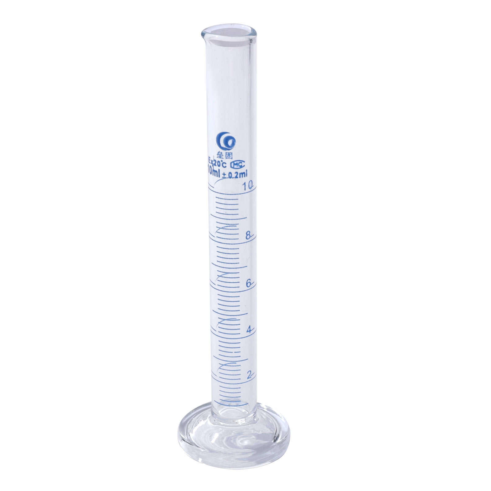 Uxcell 10ml 3.3 Borosilicate Glass Graduated Cylinder, Round Base Blue ...
