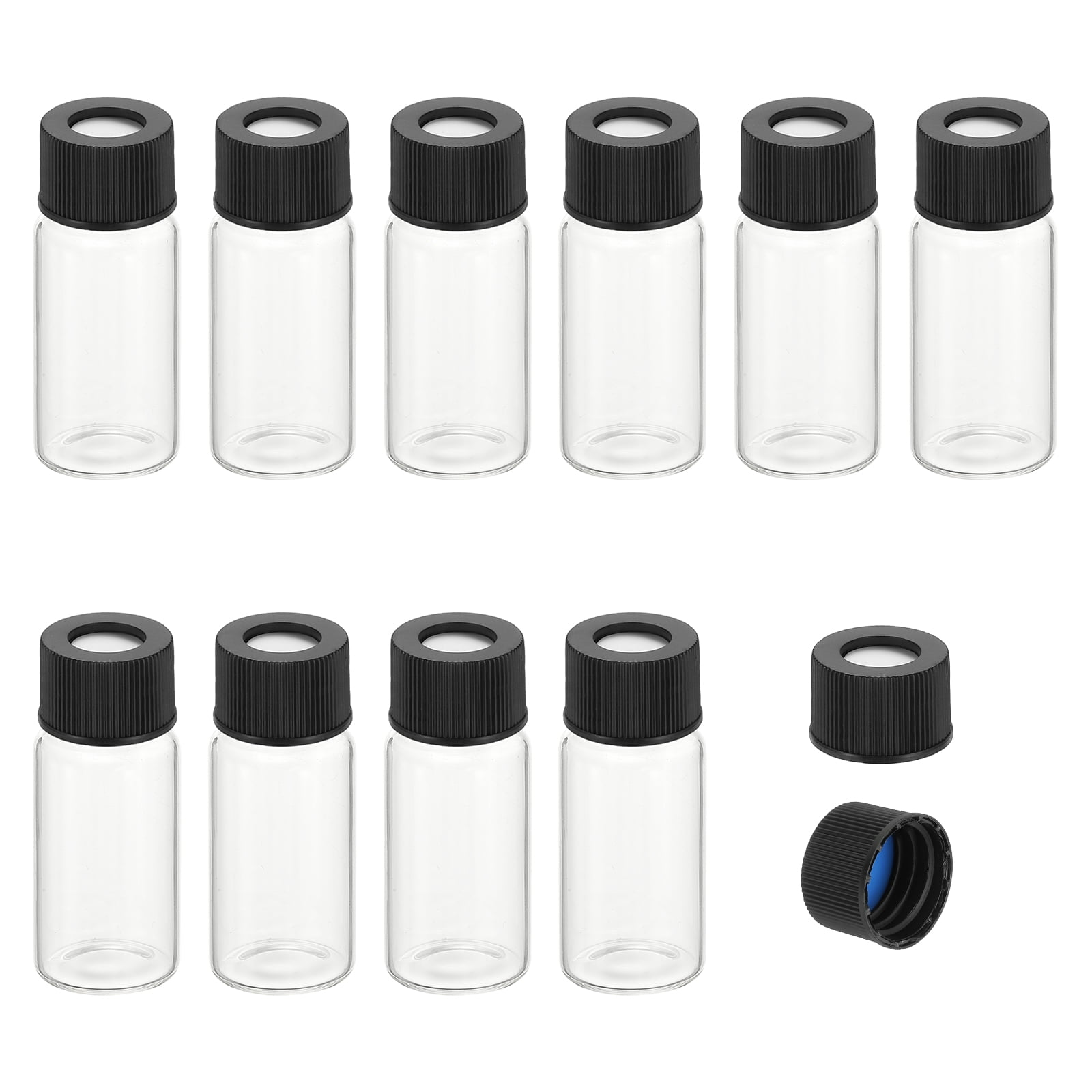Uxcell 10ml Autosampler Vial, 200 Pack Pre-Slit Septa HPLC/GC Vials ...