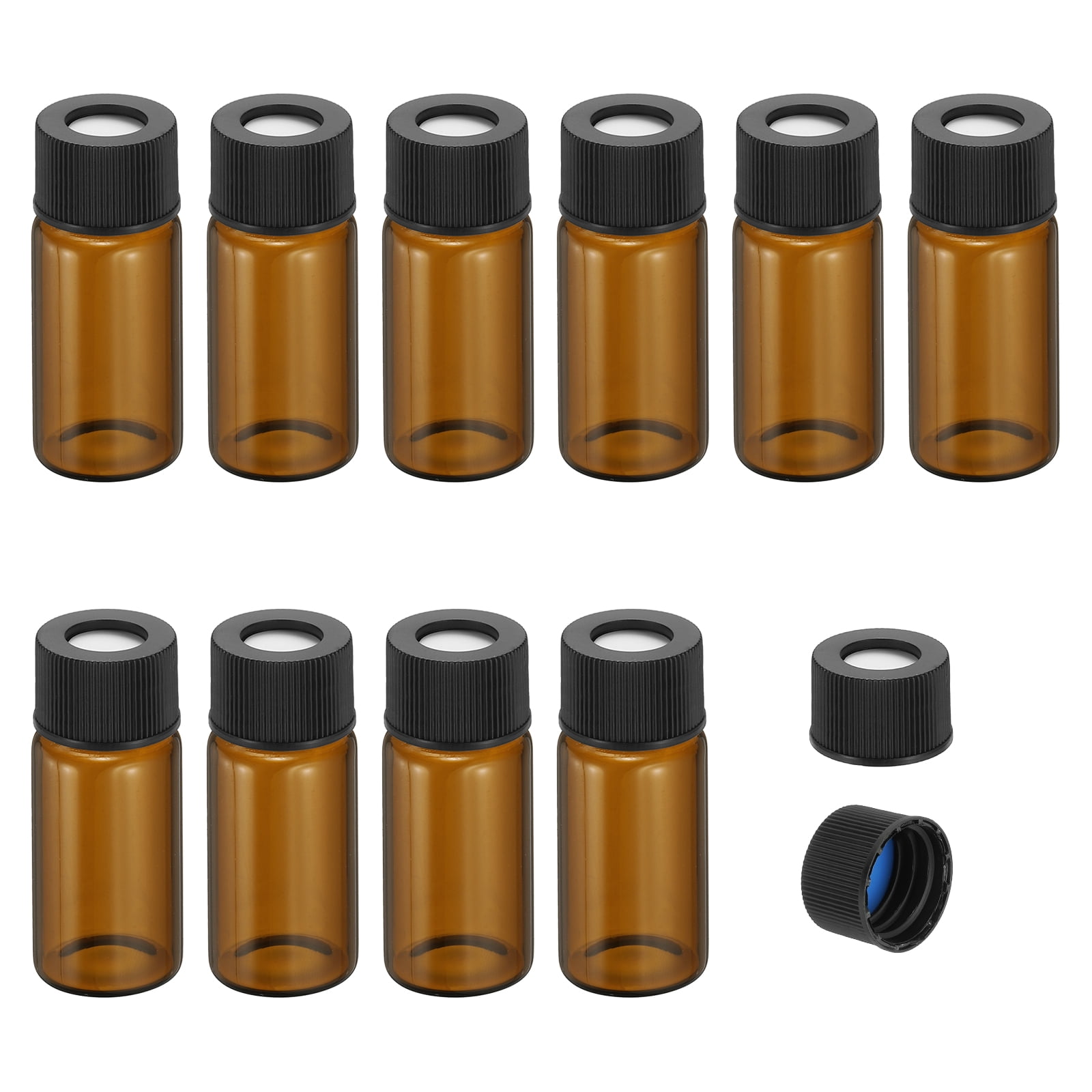 Uxcell 10ml Autosampler Vial, 200 Pack Pre-Slit Septa HPLC/GC Vials ...