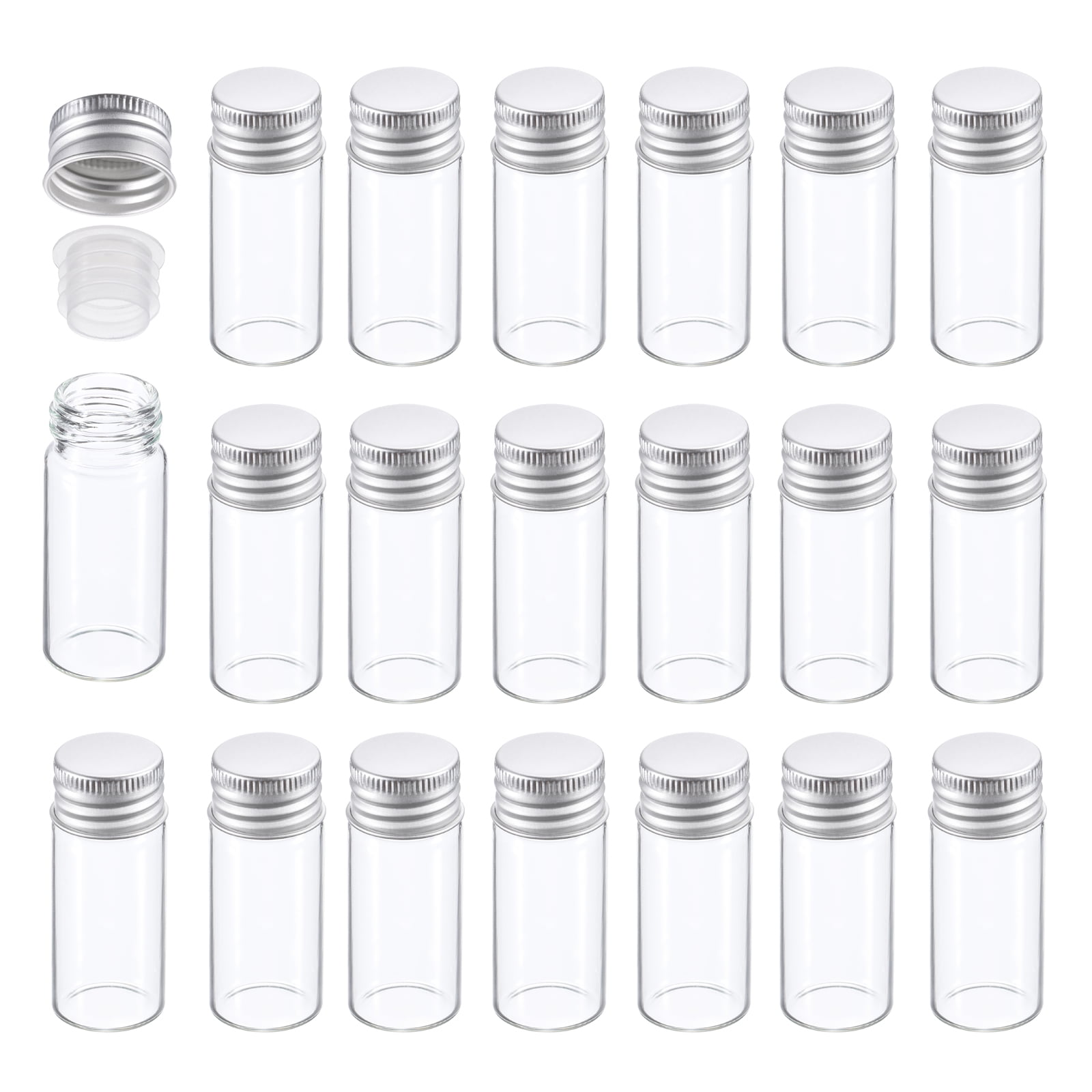 Uxcell 10ml Clear Glass Vials, 100 Pack Small Liquid Sample Vial ...