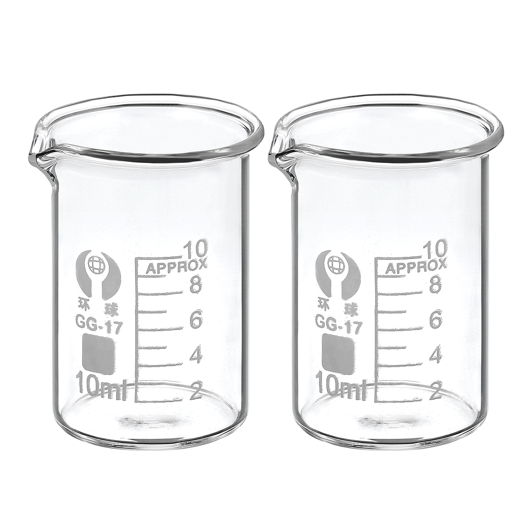 Uxcell 10ml Low Form Glass Beaker 3.3 Borosilicate Graduated Lab Measuring Cups 2 Pack - Walmart.com