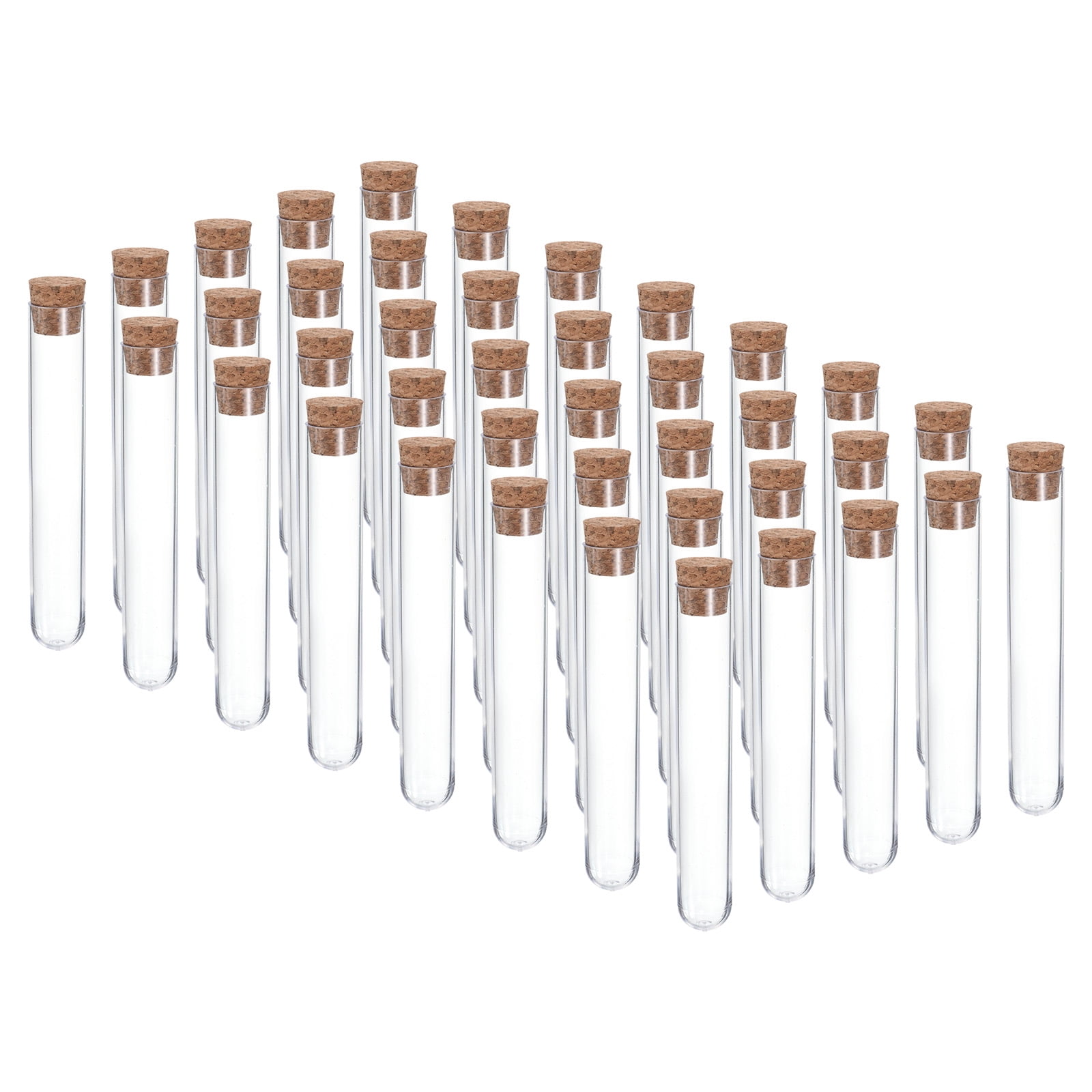 Uxcell 10ml Plastic Test Tubes with Cork Stoppers, 40Pcs 100x16mm Tubes ...