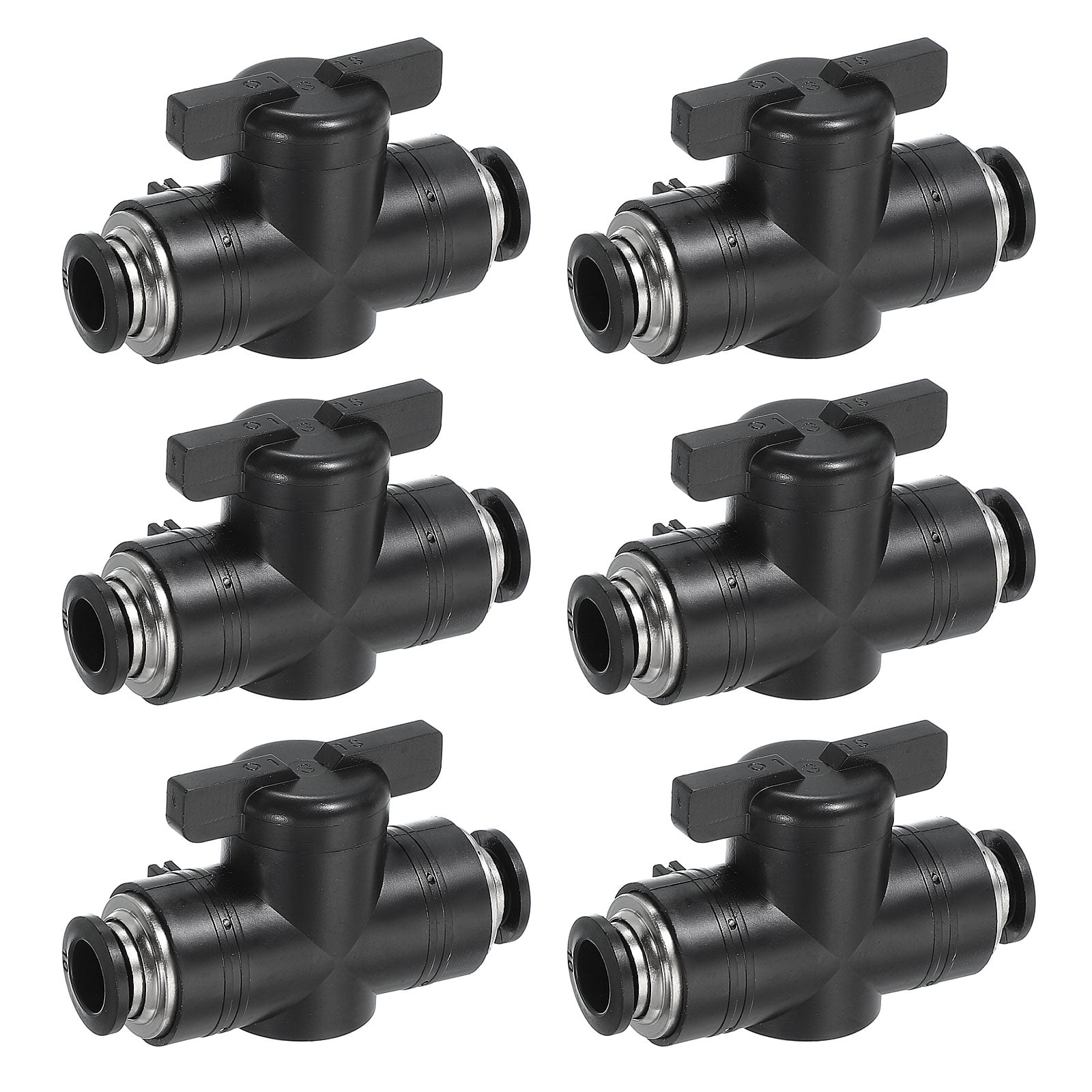 Uxcell 10mm (2/5") Push to Connect Fittings Ball Valve, 6 Pcs 0-60 Degree BUC Air Flow Control ...