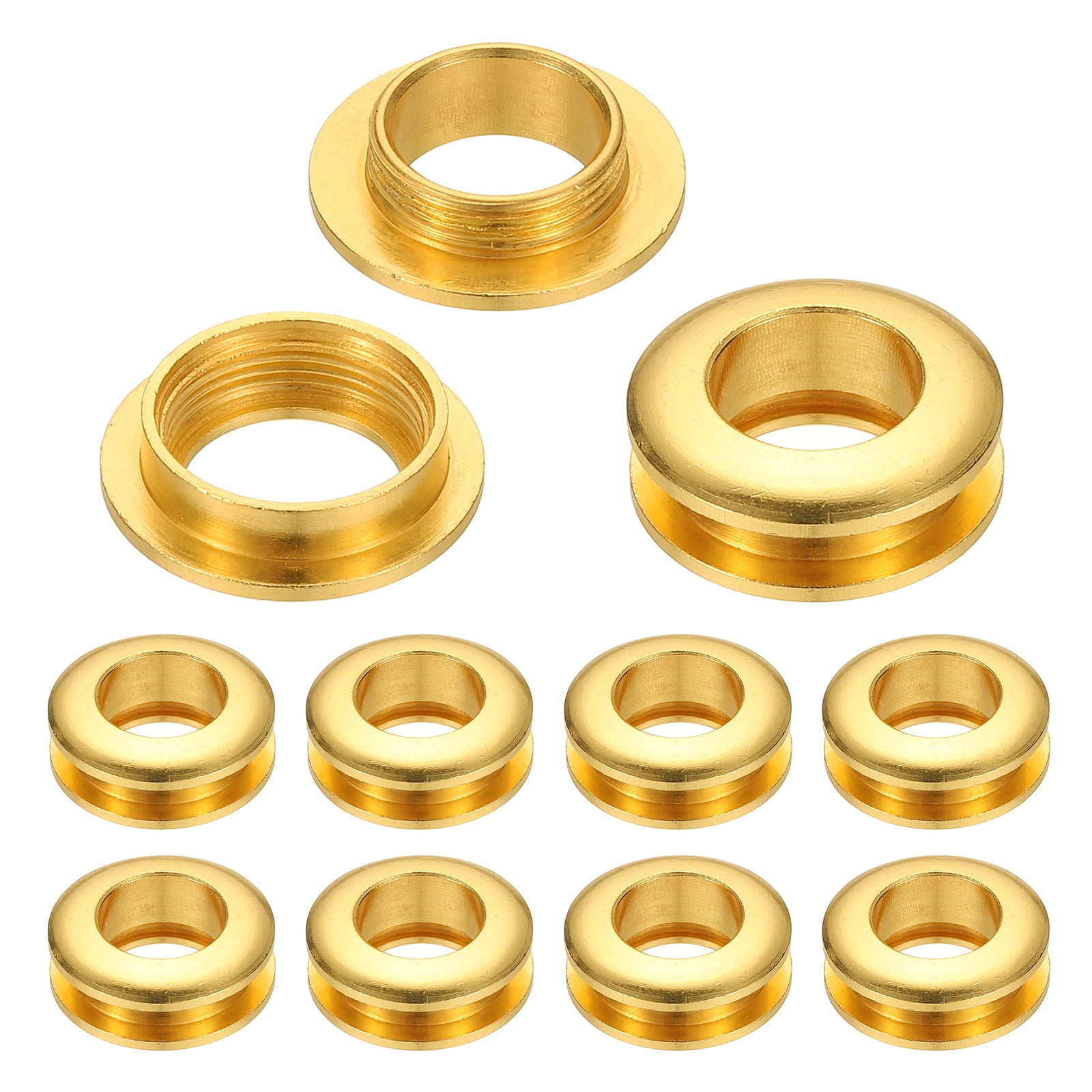 Uxcell 10mm(2/5 inch) Solid Brass Hole Eyelets, 10 Pcs Arc Surface Self ...