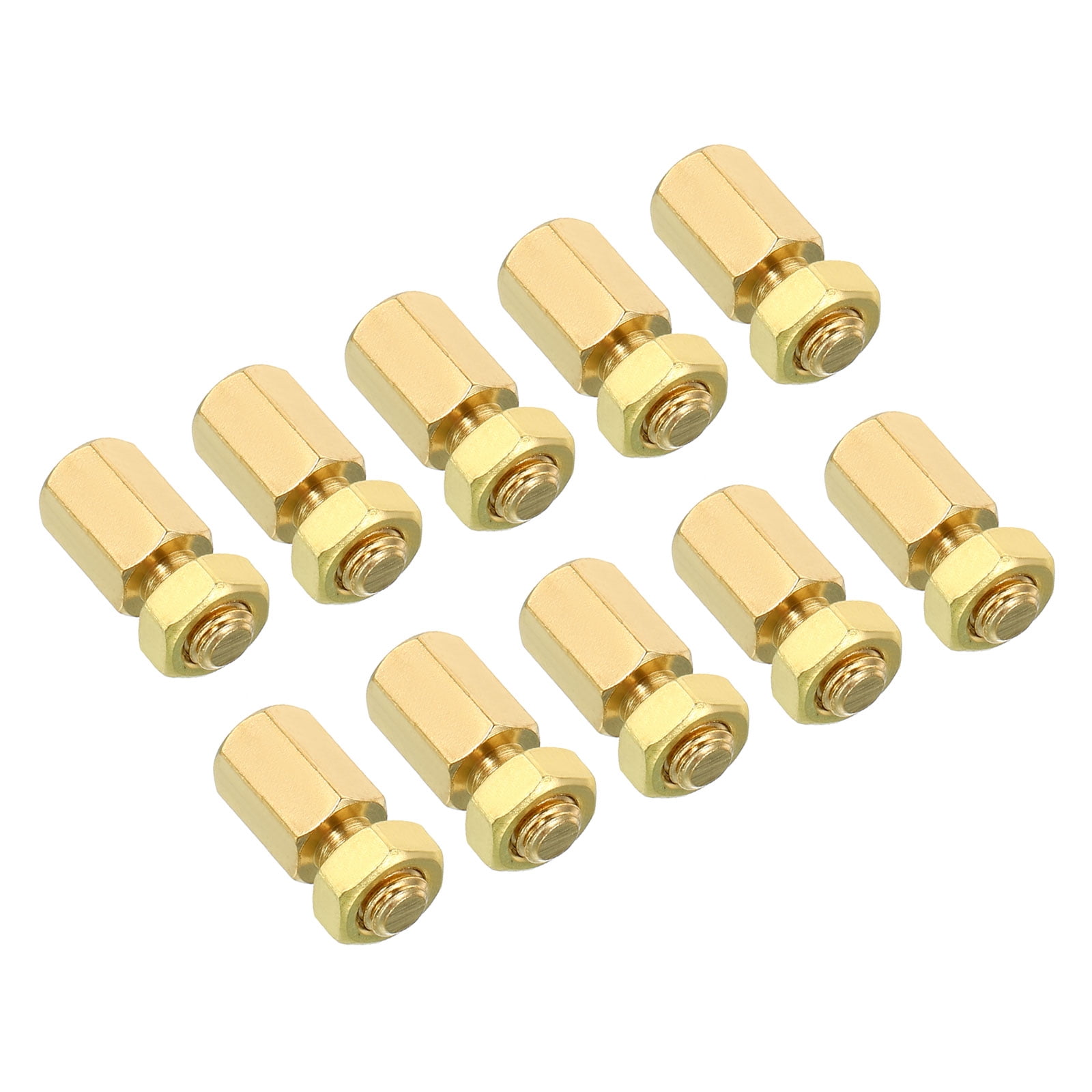 Uxcell 10mm+6mm M5 Standoff Screws 20 Pack Brass Hex Standoffs Nuts ...