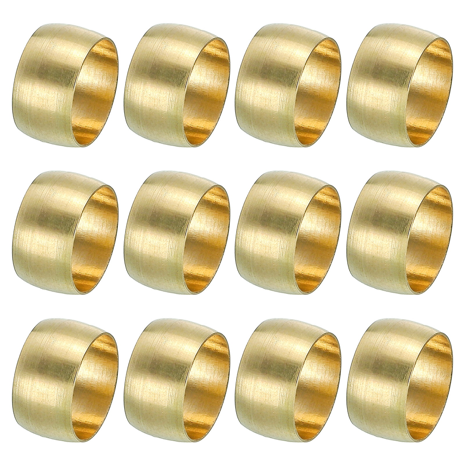 Uxcell 10mm ID Compression Sleeve Ferrules, 12Pcs Brass Sleeve Ferrules ...