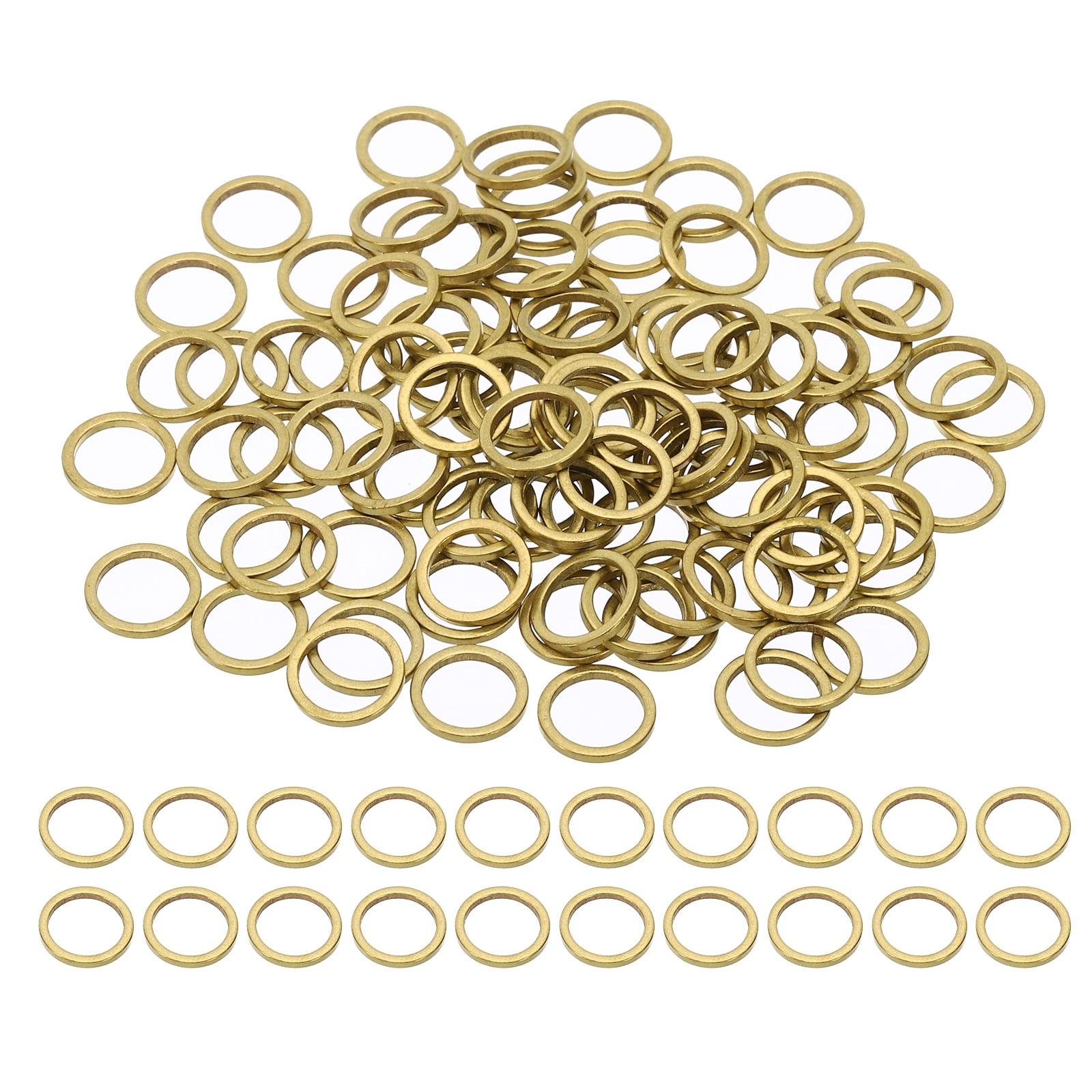 Uxcell 10mm OD x 8mm ID Earring Beading Hoop, 100Pcs Copper Round Solid ...