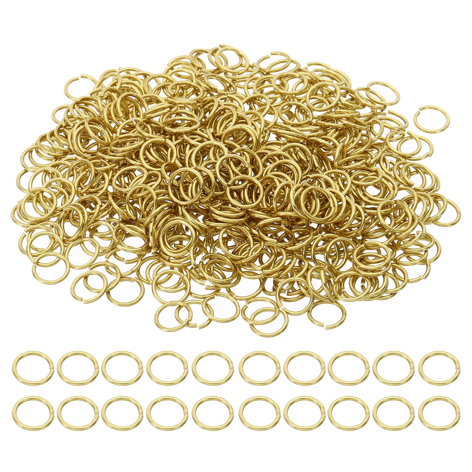 Uxcell 10mm Open Jump Rings, 500Pcs Solid Copper Round Ring Charm Loops ...