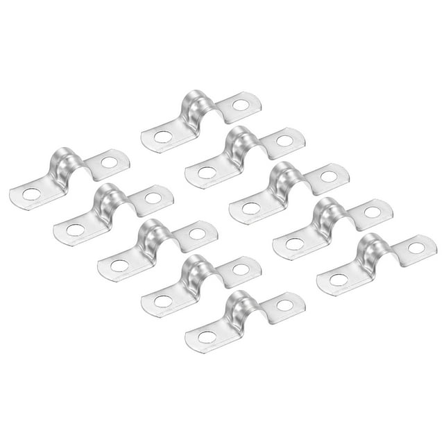 Uxcell 10mm Rigid Pipe Strap Clamp, 20 Pcs 304 Stainless Steel U-shape ...