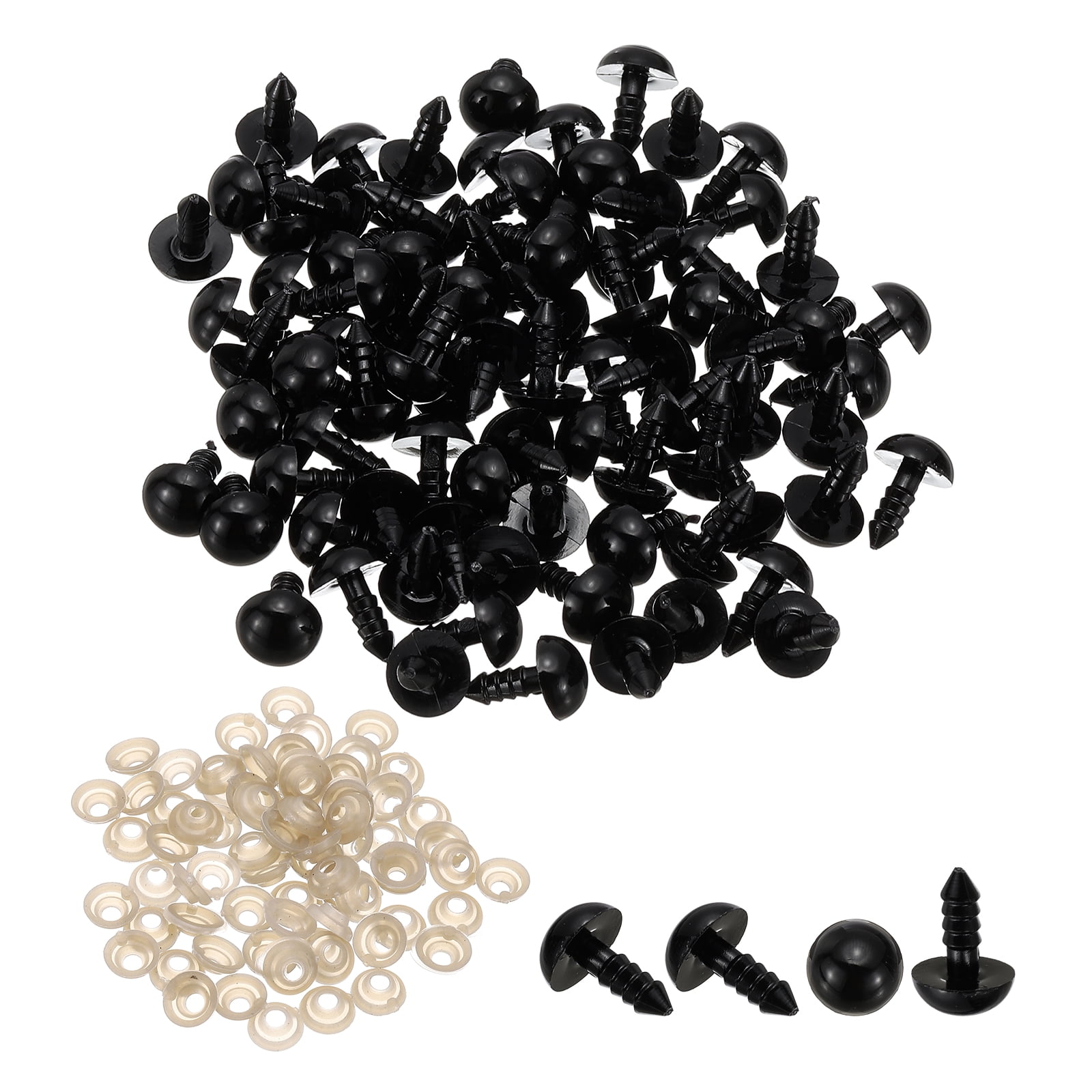 Uxcell 10mm Safety Eyes, 80 Pcs Plastic Craft Eyes with Washers for ...