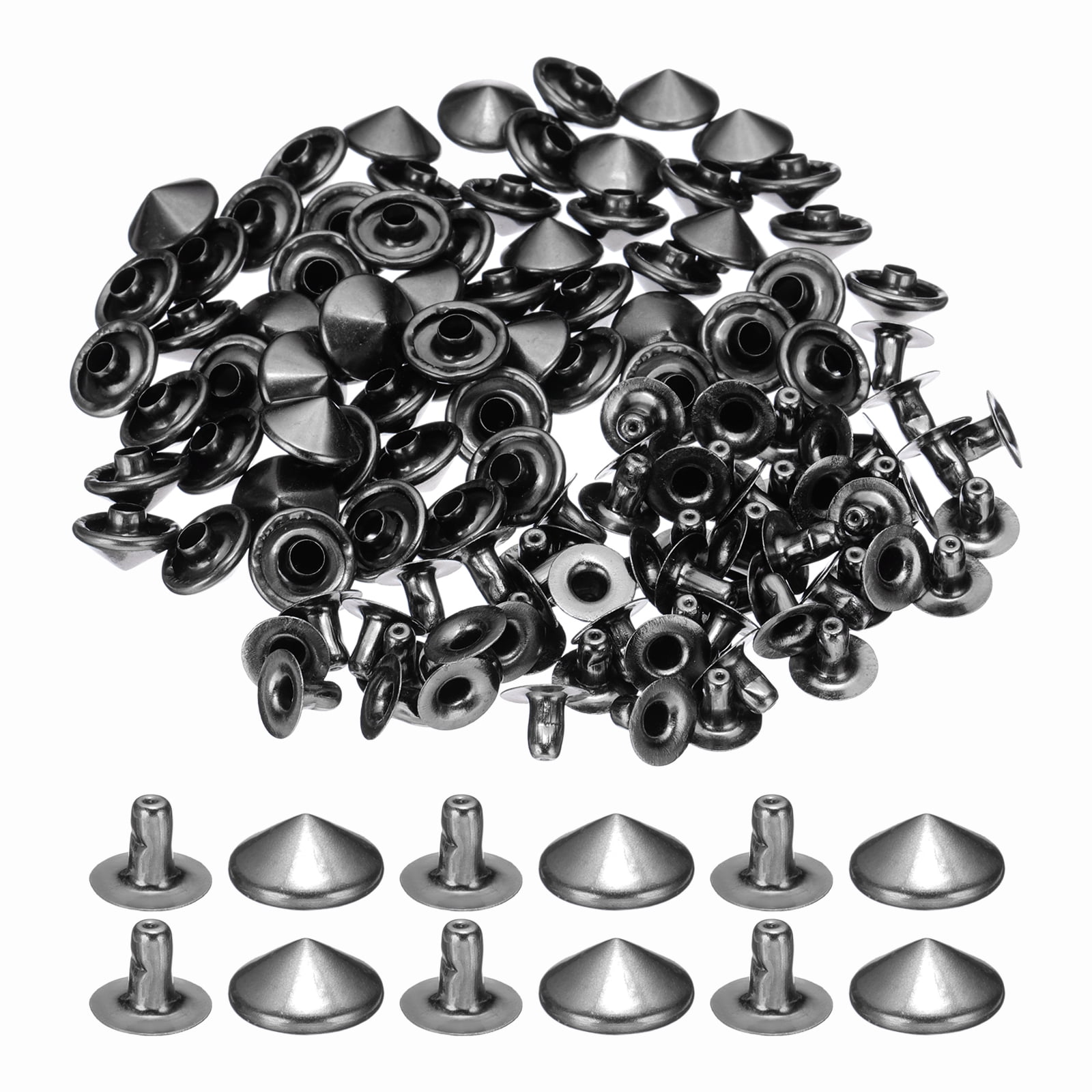 Uxcell 10mm Spike Rivets, 100 Sets Square Studs Rivet Rapid Punk Spikes ...