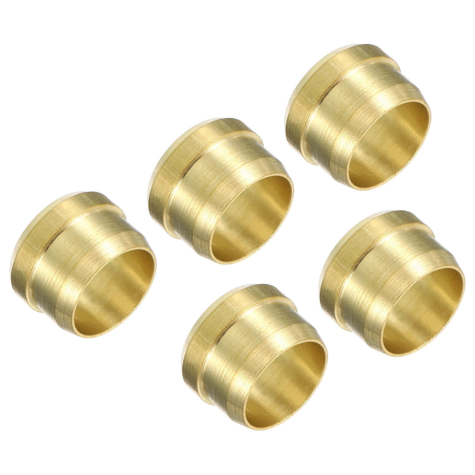 Uxcell 10mm Tube OD Brass Compression Sleeves Ferrules 5 Pack Brass ...